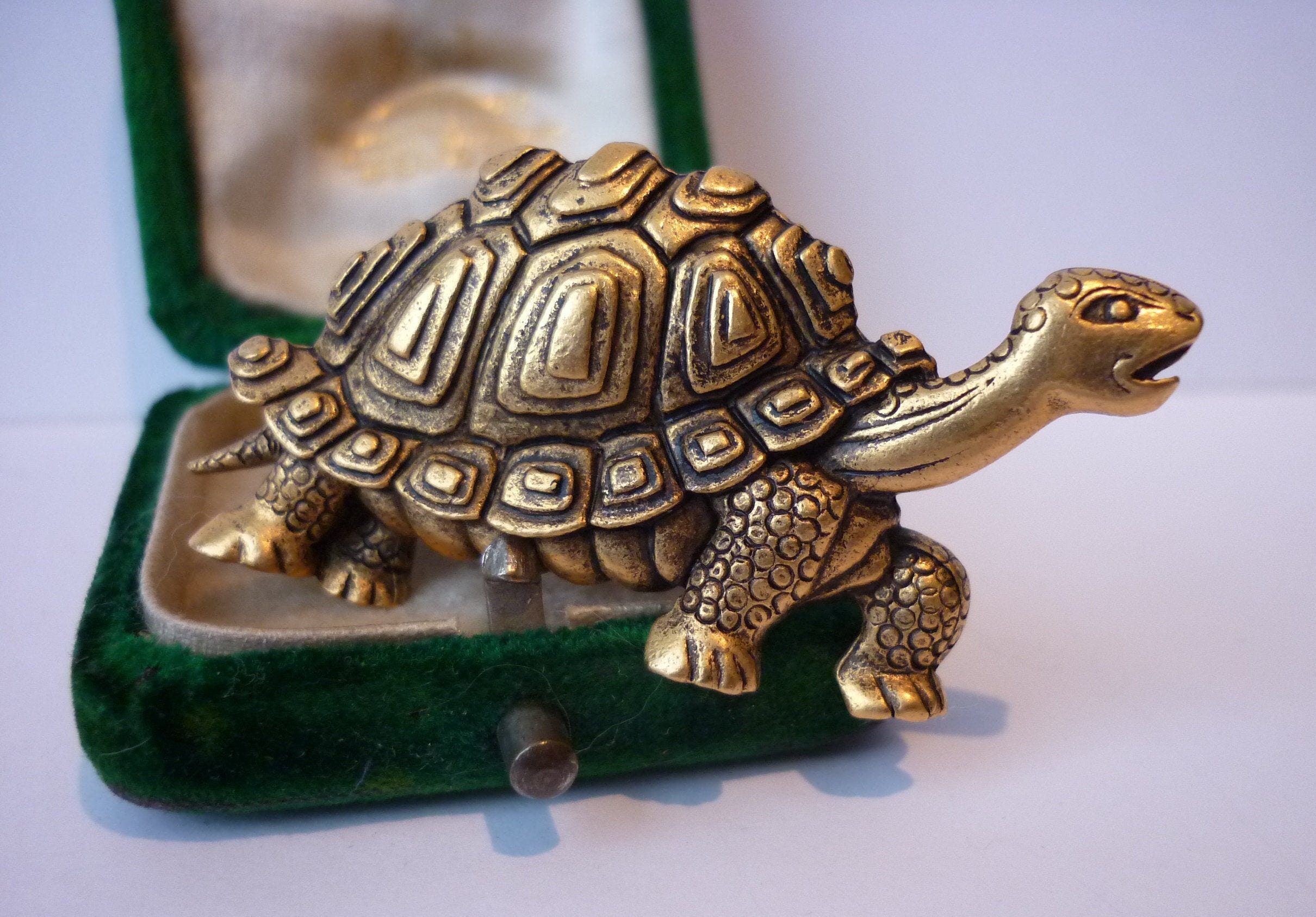 Vintage Tortoise Brooch, Tortoise Brooch, Tortoise Jewellery, rare piece.