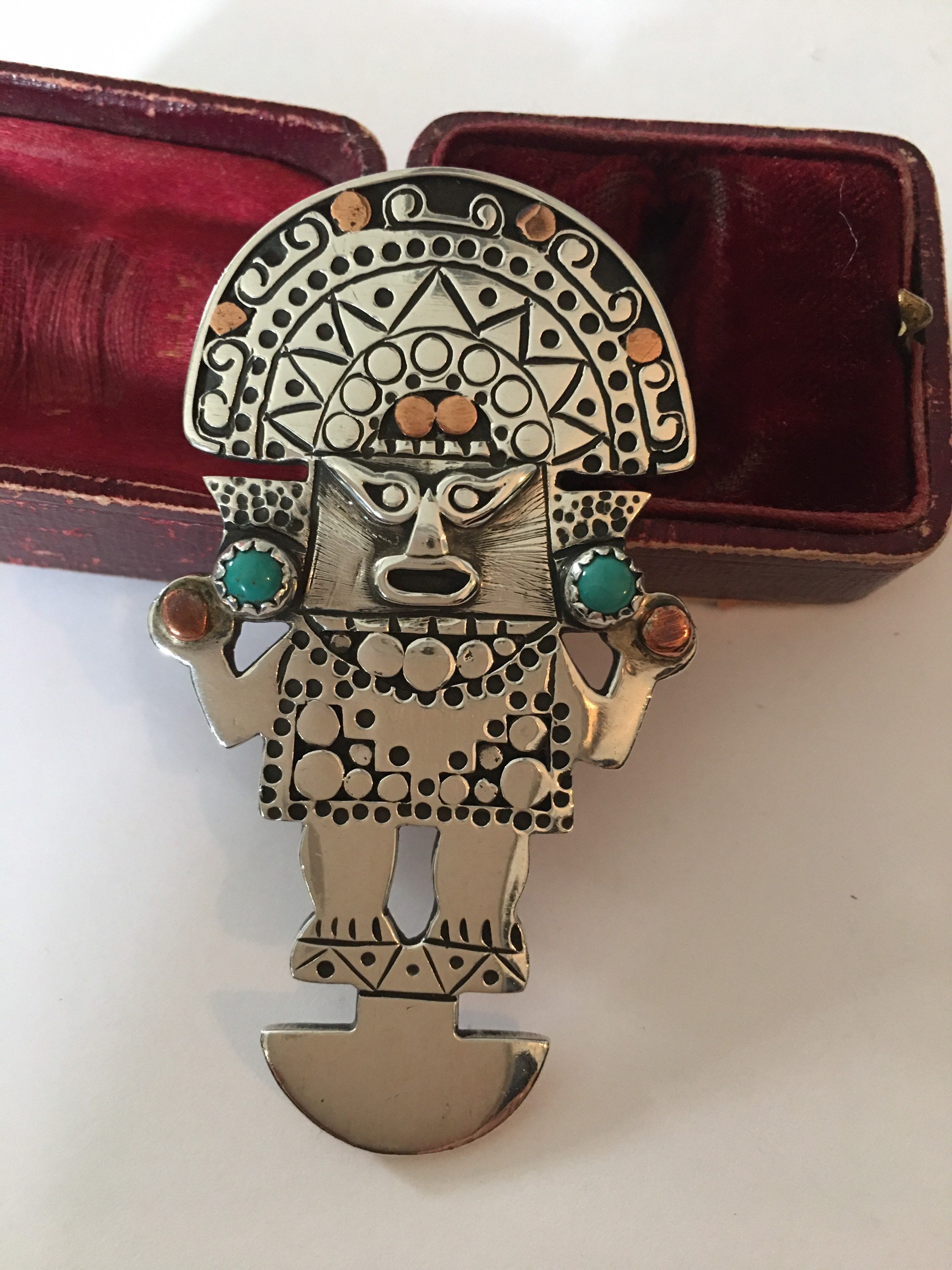 Vintage Face Pendant, Silver Pendant, Tribal Pendant, Aztec, Vintage ...