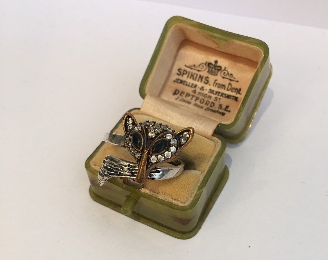 Vintage Fox Ring, Vintage Silver Fox ring, Fox Ring, Fox Jewellery ...