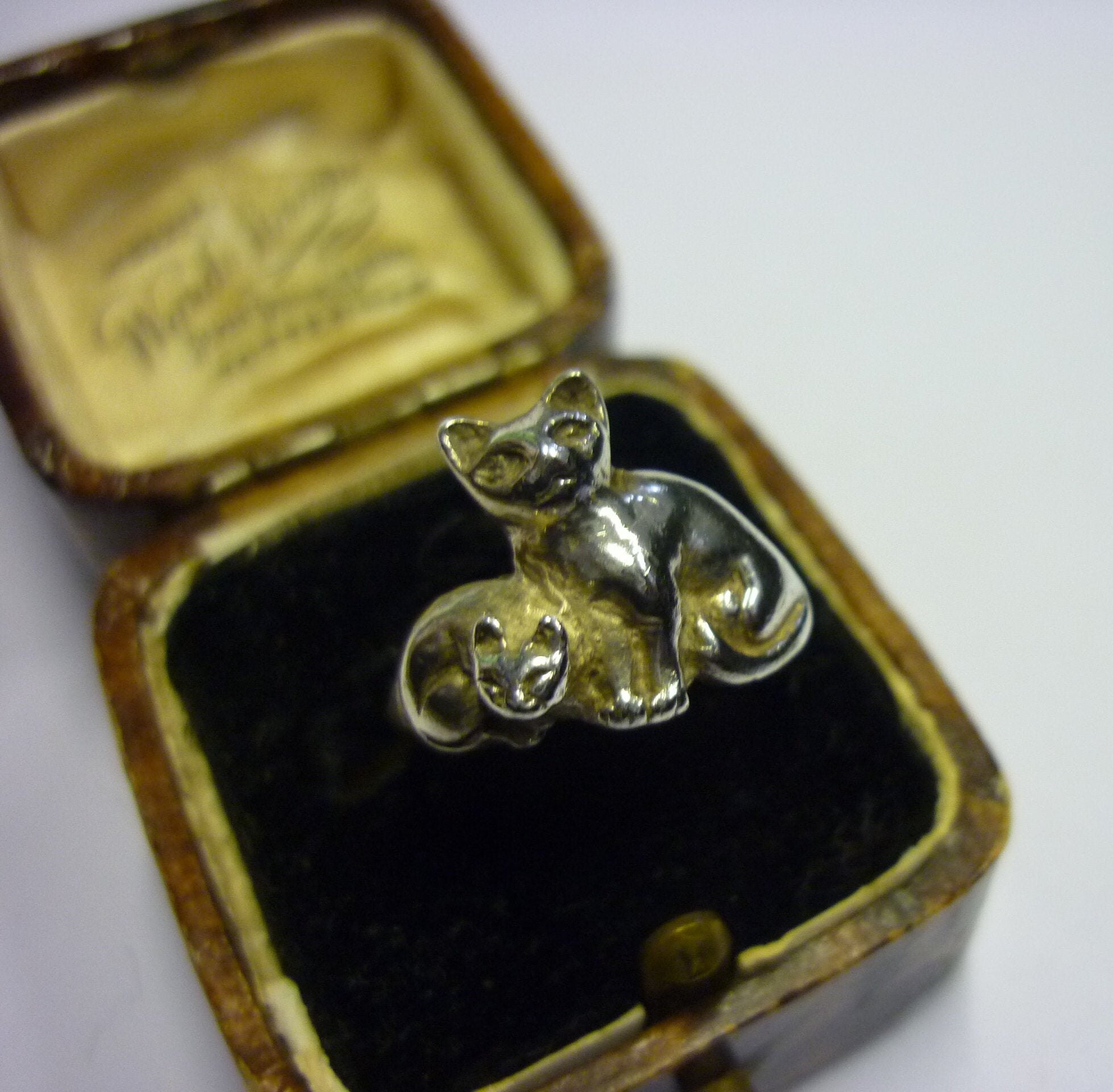 Vintage Cat Ring, Silver Cat ring, Cat Jewellery, Cat design ring ...