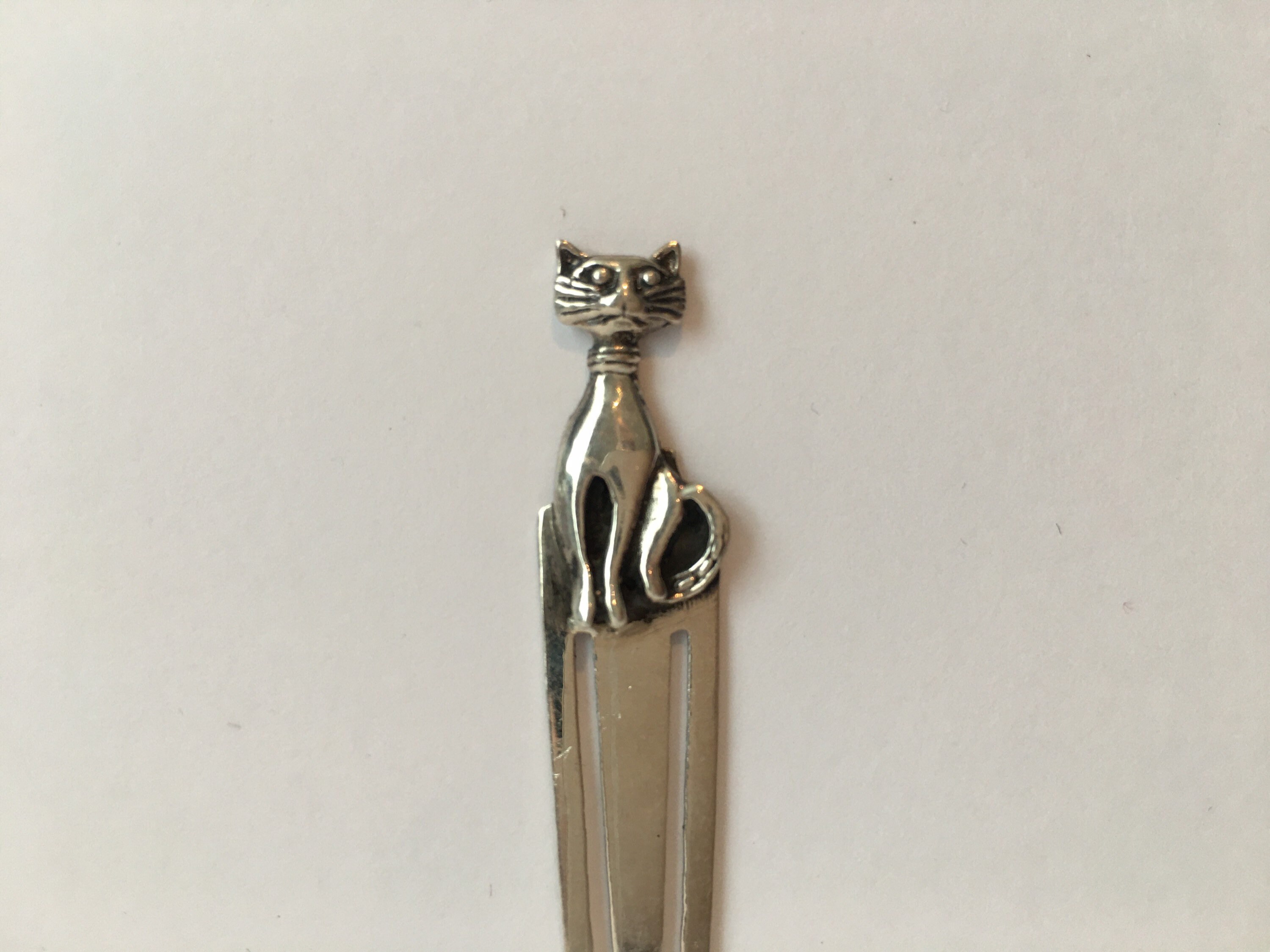 Cat Bookmark, Silver Bookmark, Vintage Silver Cat Bookmark, Animal ...
