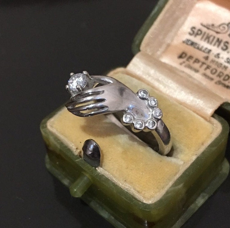 Vintage Hand Ring, Silver Hand Ring, Hand Ring, Hand Jewellery, Hand ...