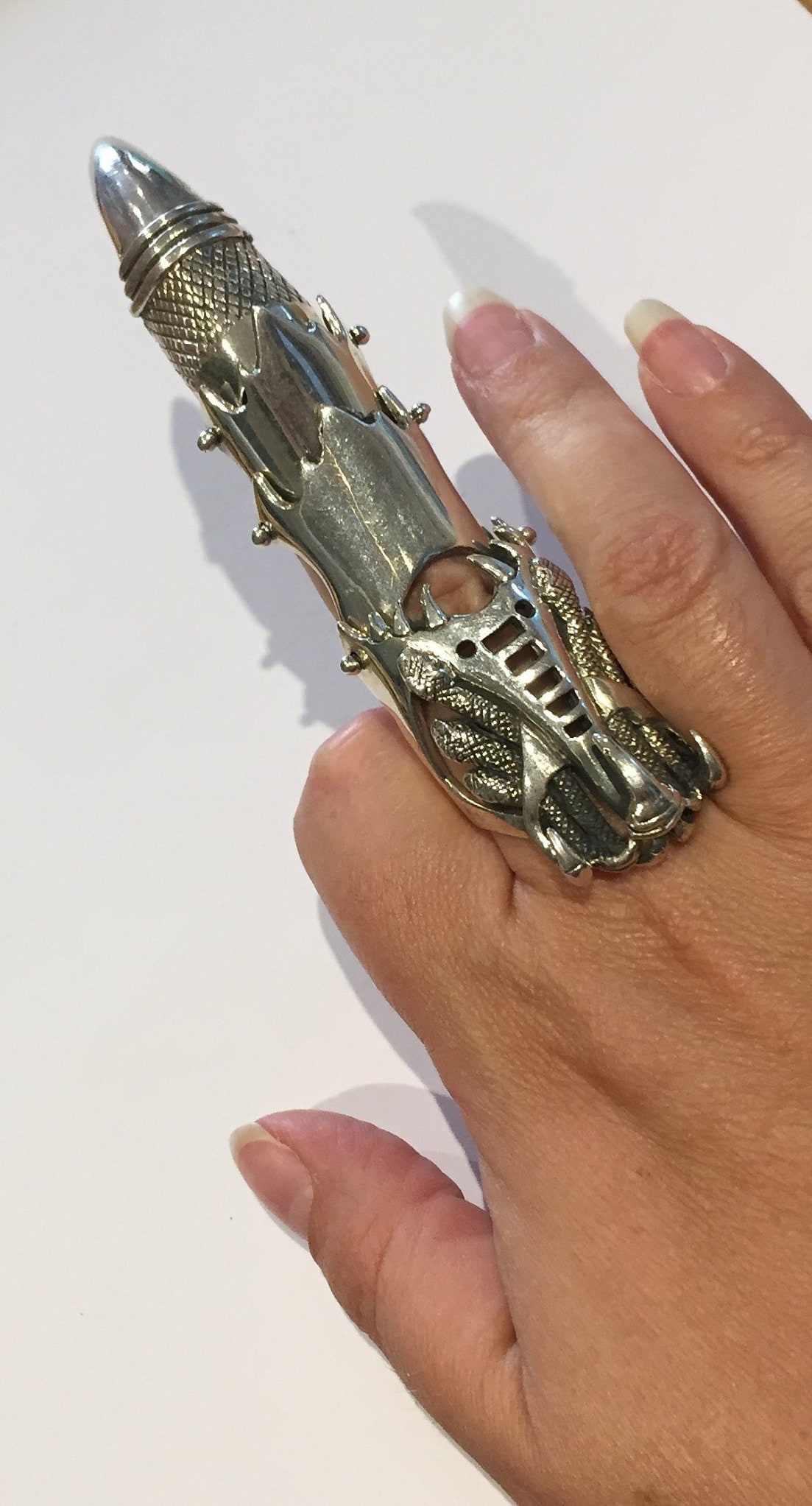 Silver Claw Ring, Vintage Claw Ring, Full Finger Steampunk Ring, Gothic ...