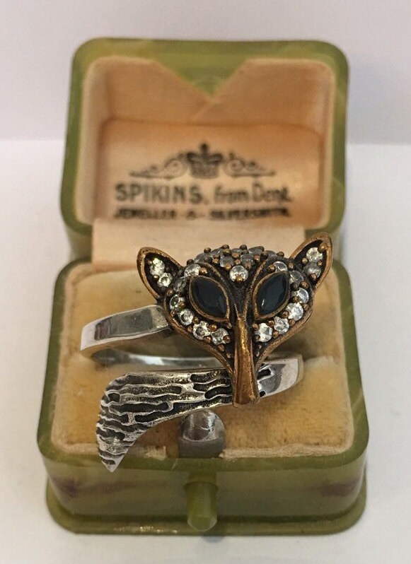 Vintage Fox Ring, Vintage Silver Fox ring, Fox Ring, Fox Jewellery ...