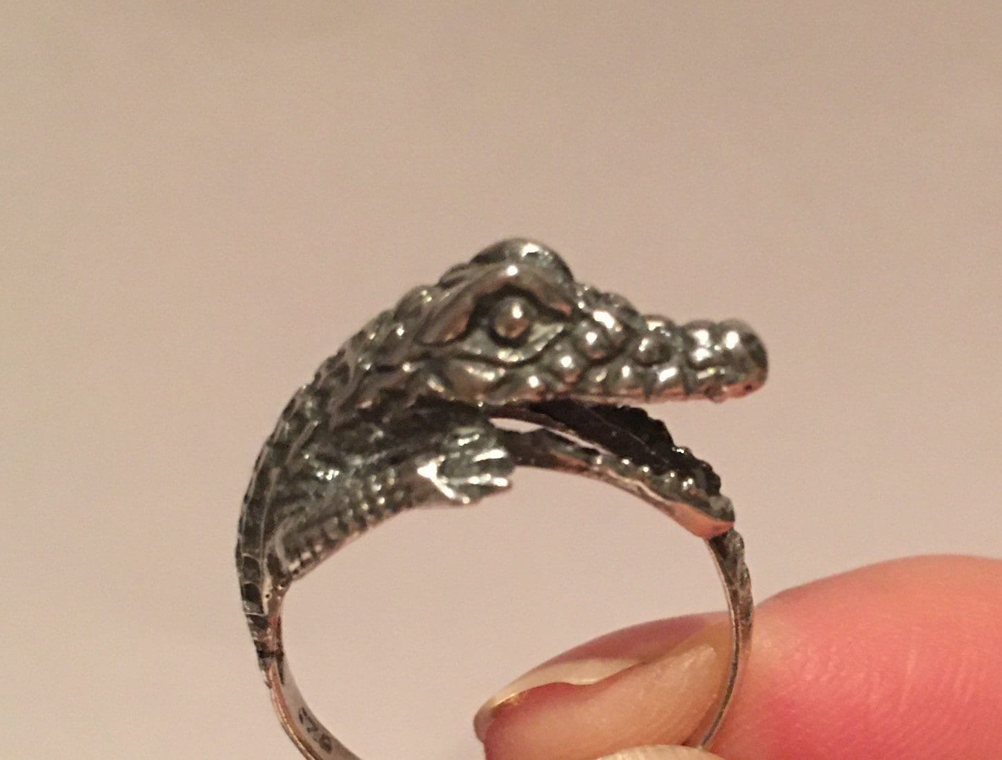 Vintage Crocodile Ring, Vintage Ring, Silver Crocodile, Alligator ...