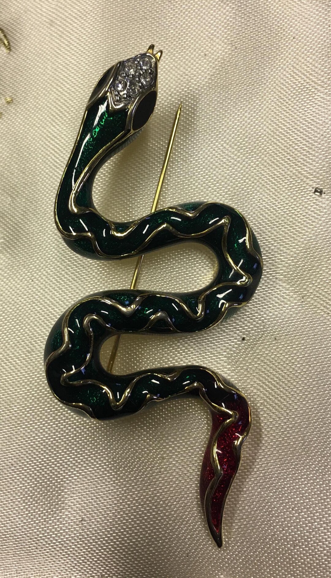 Vintage Snake Brooch, Snake Brooch, Snake Jewellery, Snake Pin, Gold ...