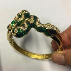 Vintage Christian Dior Snake Bracelet, Designer Snake Bangle, Vintage ...