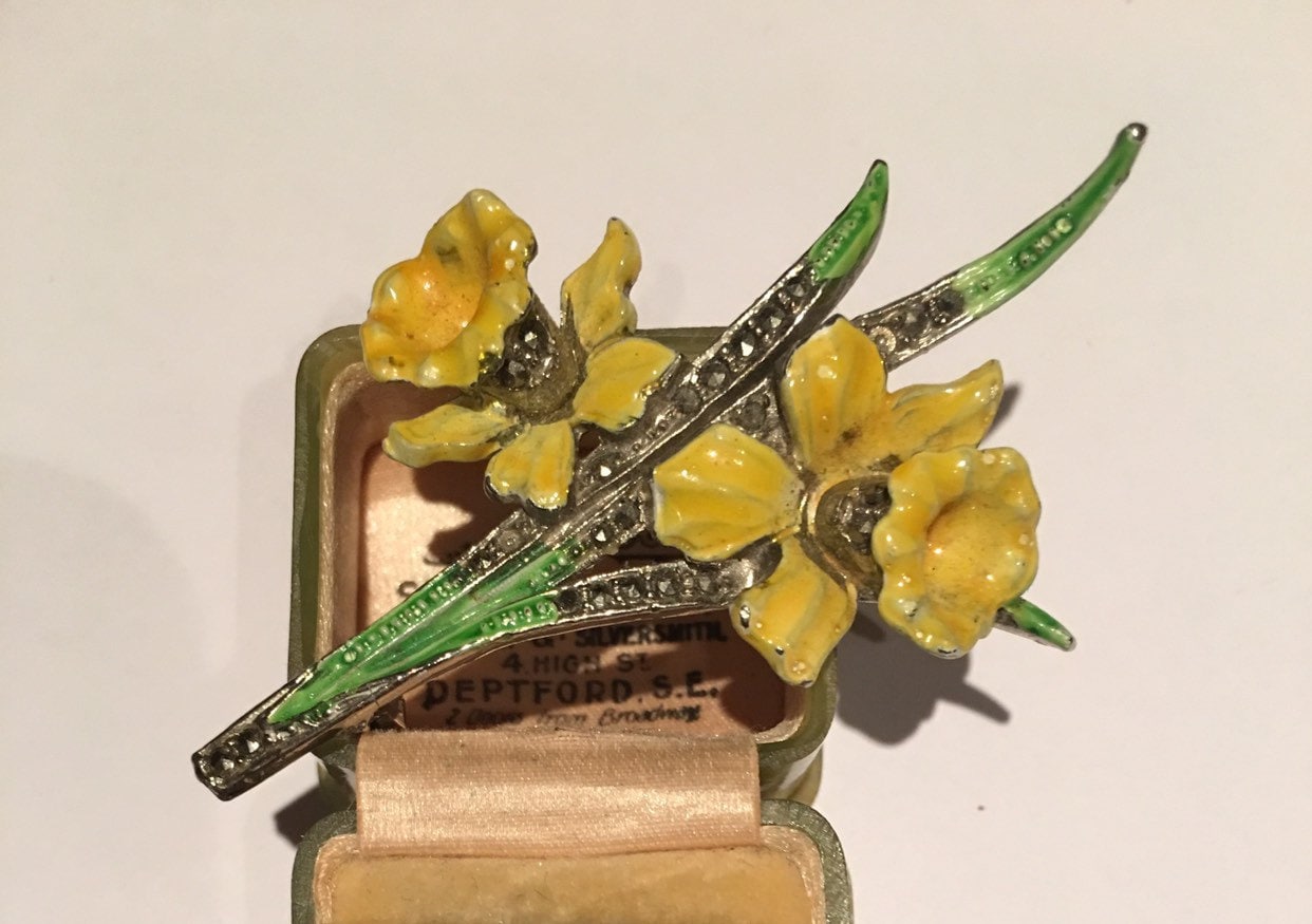 Vintage Flower Brooch, Vintage Daffodil Brooch, Daffodil Brooch ...