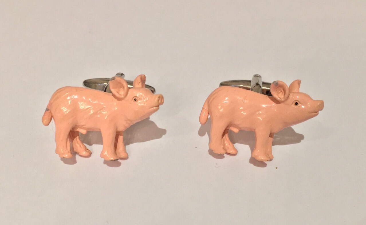 Vintage Pig Cufflinks, Vintage Pig cufflinks, Pig Jewellery, Pig, Pig ...