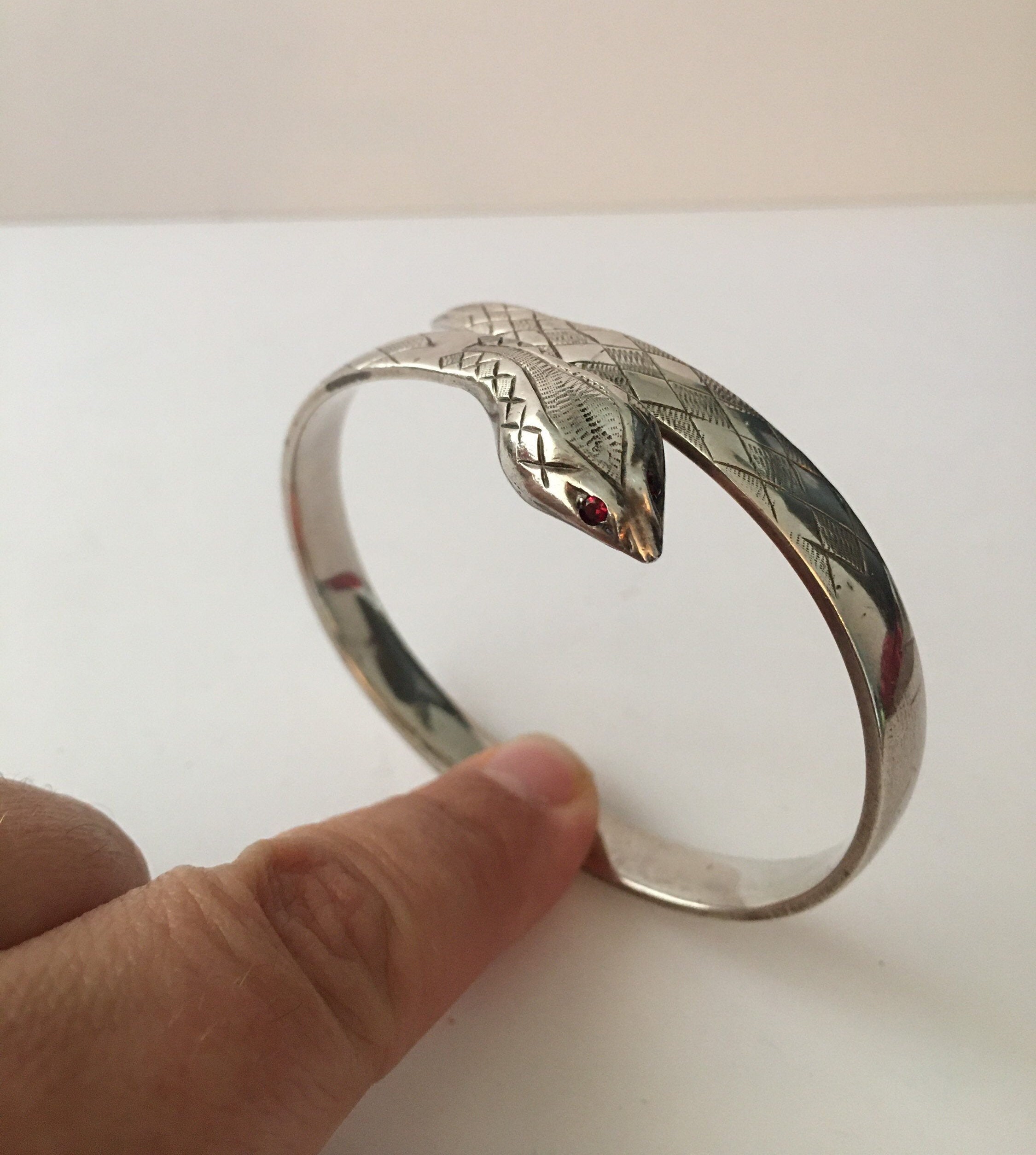 Vintage Snake Bracelet, Snake Bangle, Sterling Silver Snake, Snake ...