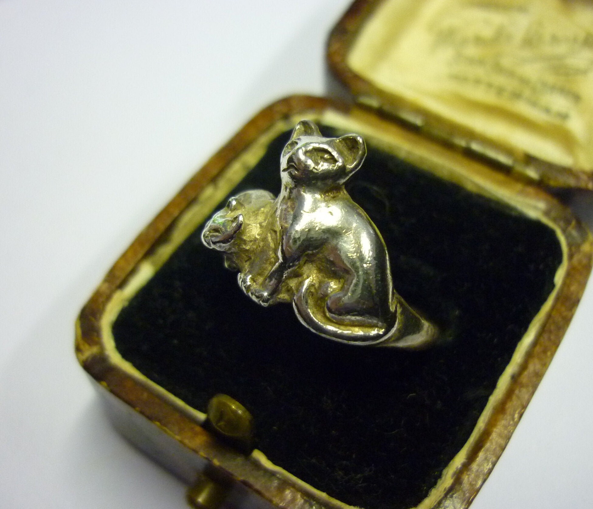 Vintage Cat Ring, Silver Cat ring, Cat Jewellery, Cat design ring ...