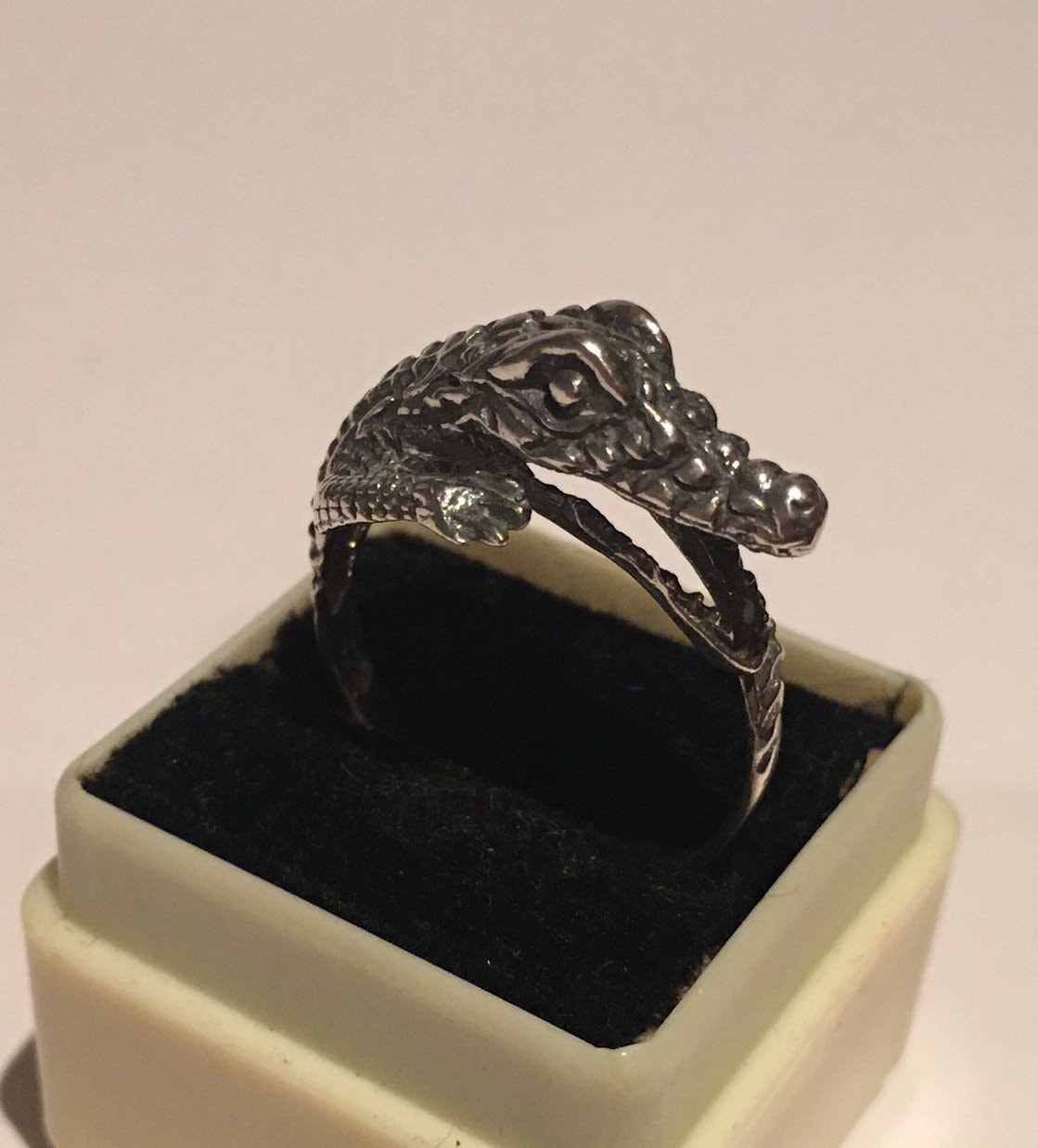 Vintage Crocodile Ring, Vintage Ring, Silver Crocodile, Alligator ...