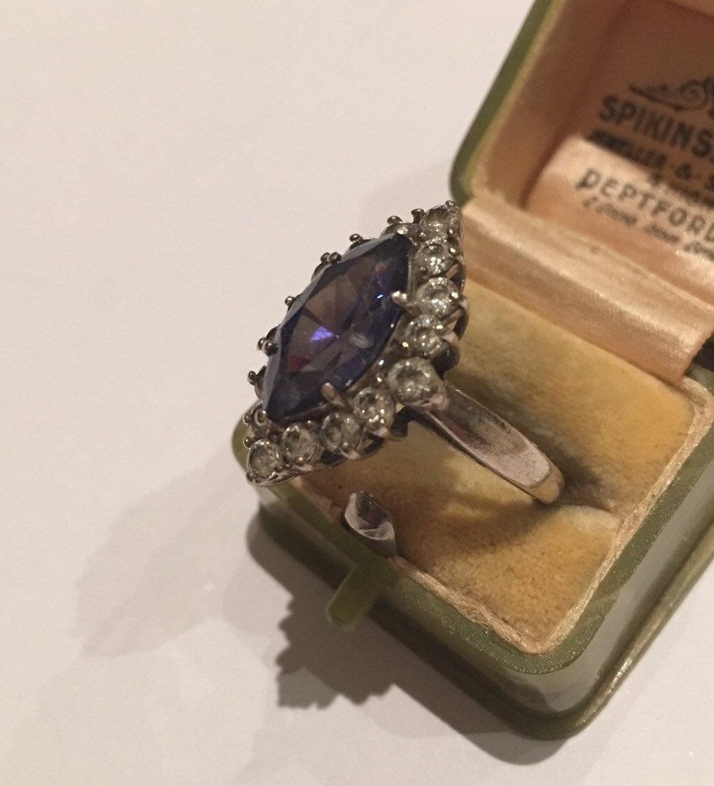 Vintage Silver Ring, Vintage Cocktail Ring, Vintage Silver ring ...