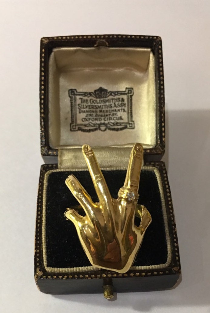 Vintage Hand Ring, Gold Hand Ring, Silver Gilt hand ring, Hand ...