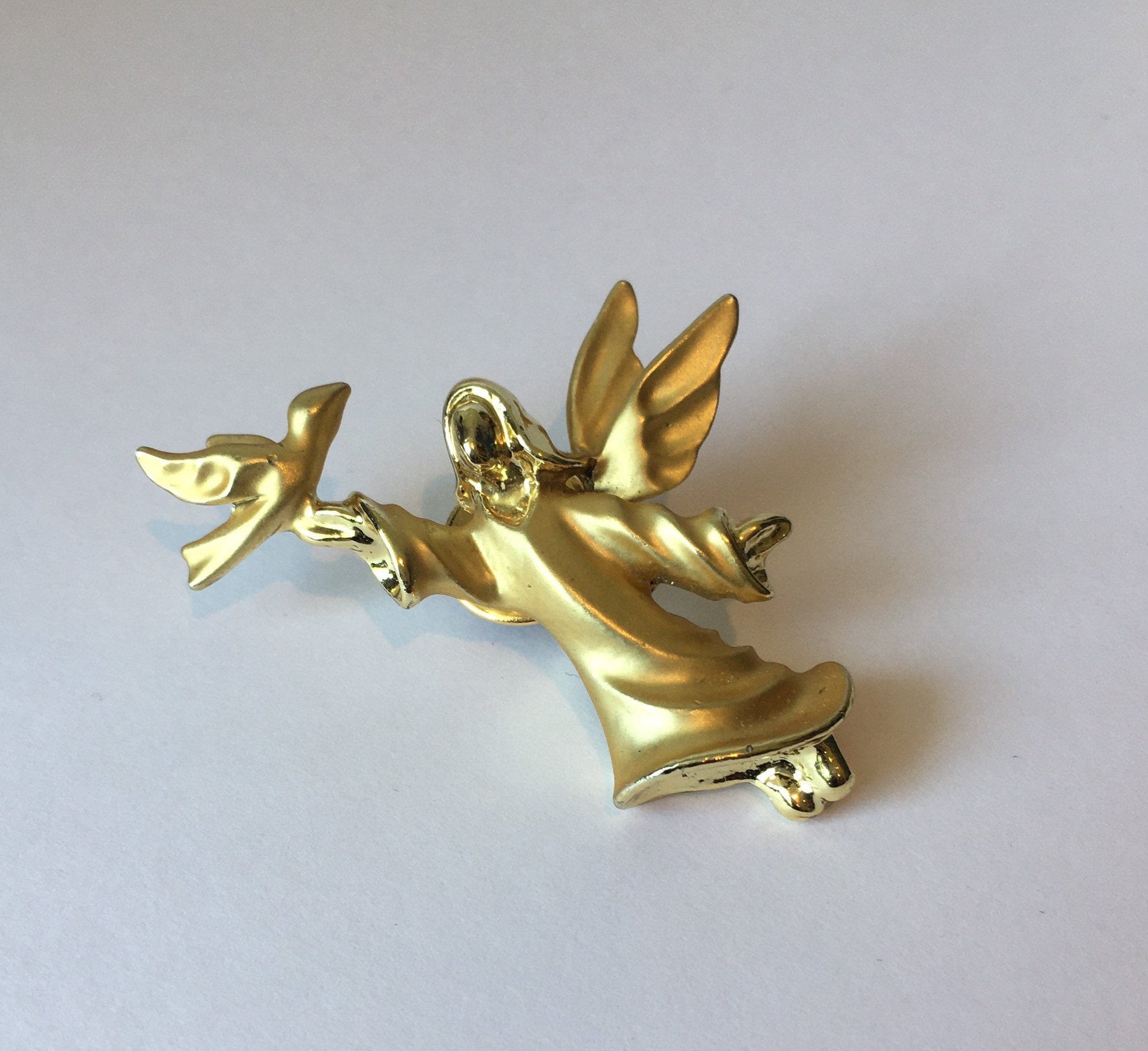 Vintage Cupid Brooch, Angel brooch, Vintage Angel Brooch, Gold Cupid ...