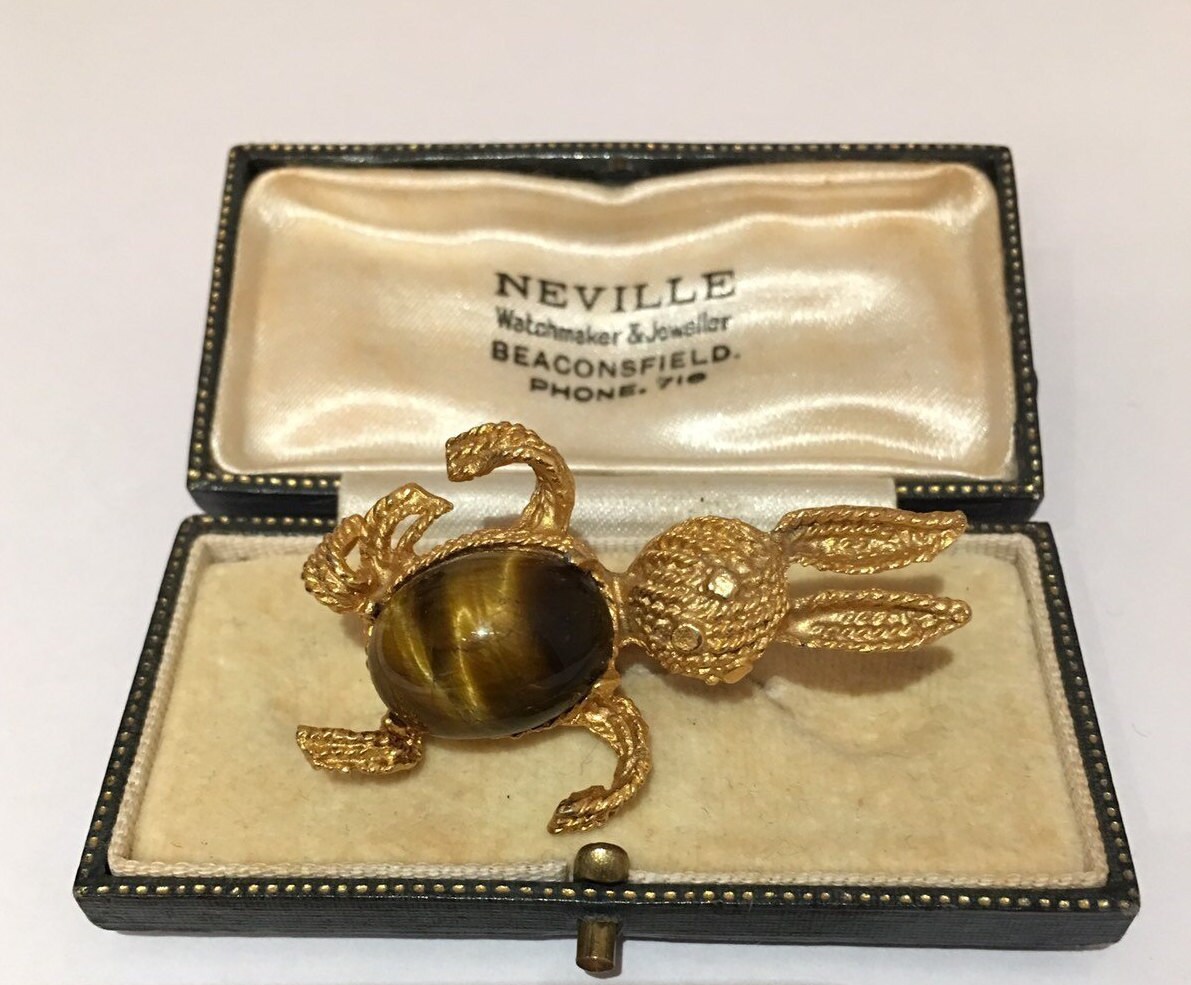 Vintage Rabbit brooch, Gold Rabbit Brooch, Easter Pin,Rabbit pin ...