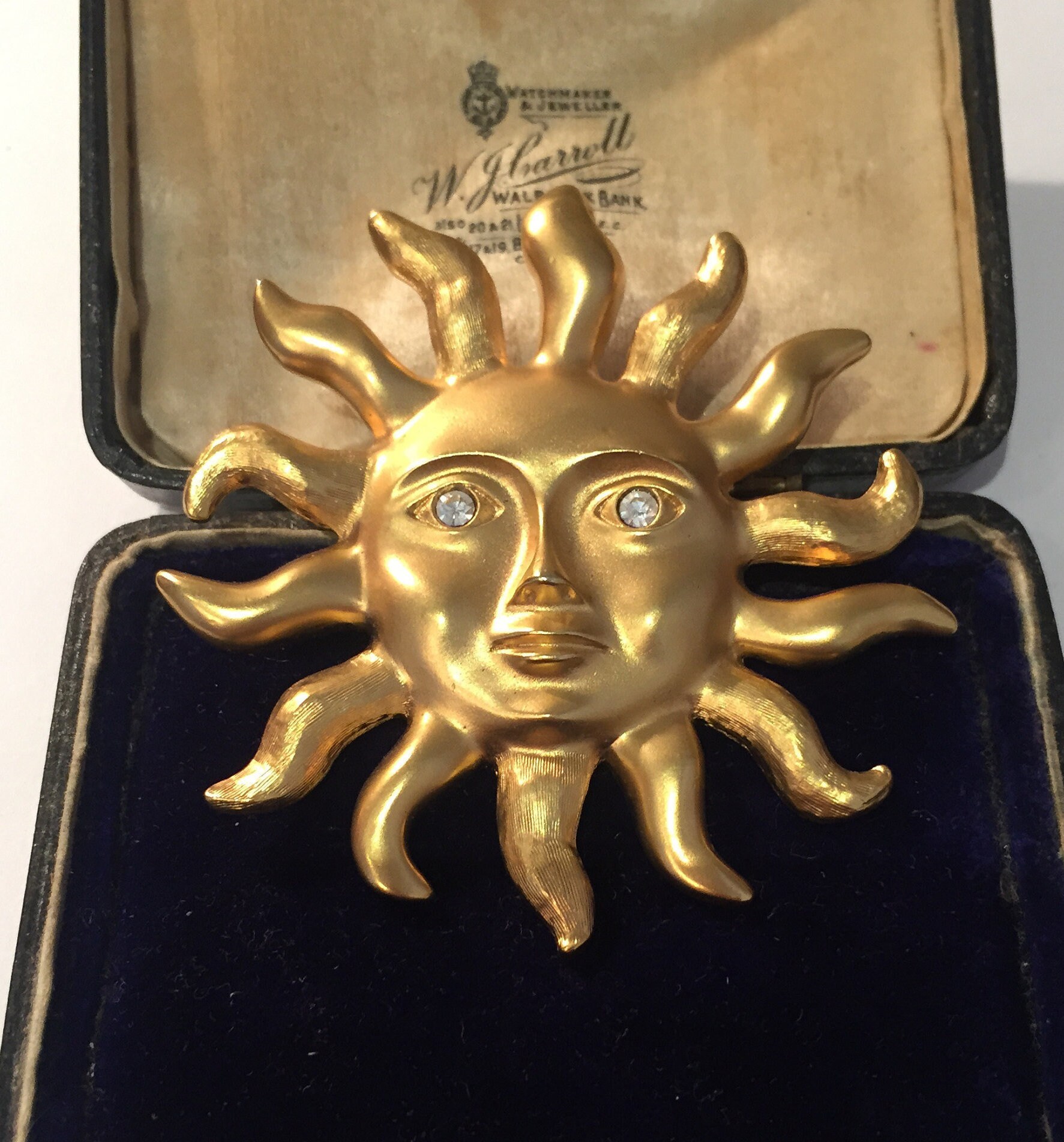Vintage Gold Sun Brooch, Sun Brooch, Sun Pendant, Smiling Sun Pin, Sun ...