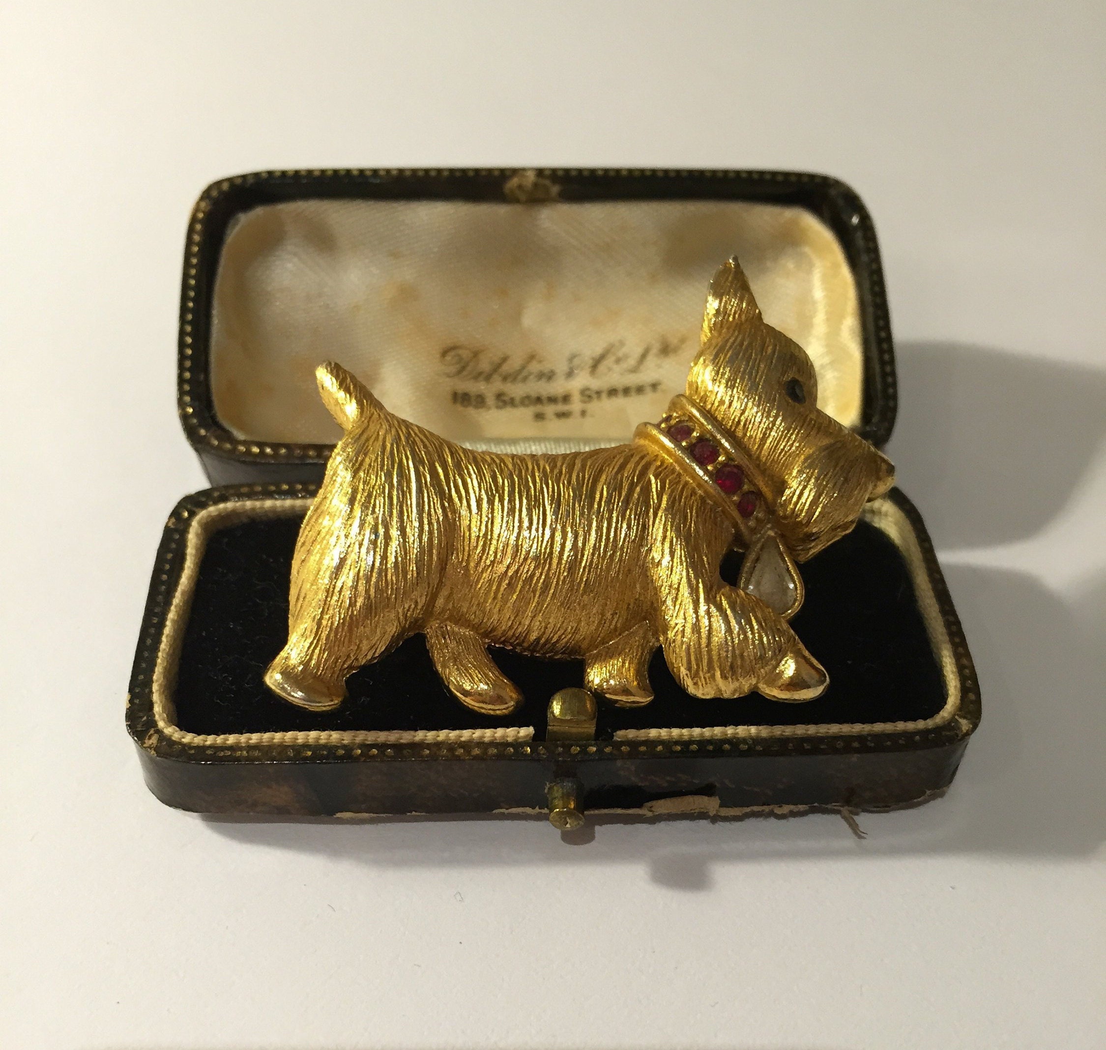 Vintage Dog Brooch, Gold Dog Brooch, Dog Pin, Vintage Dog Jewellery ...