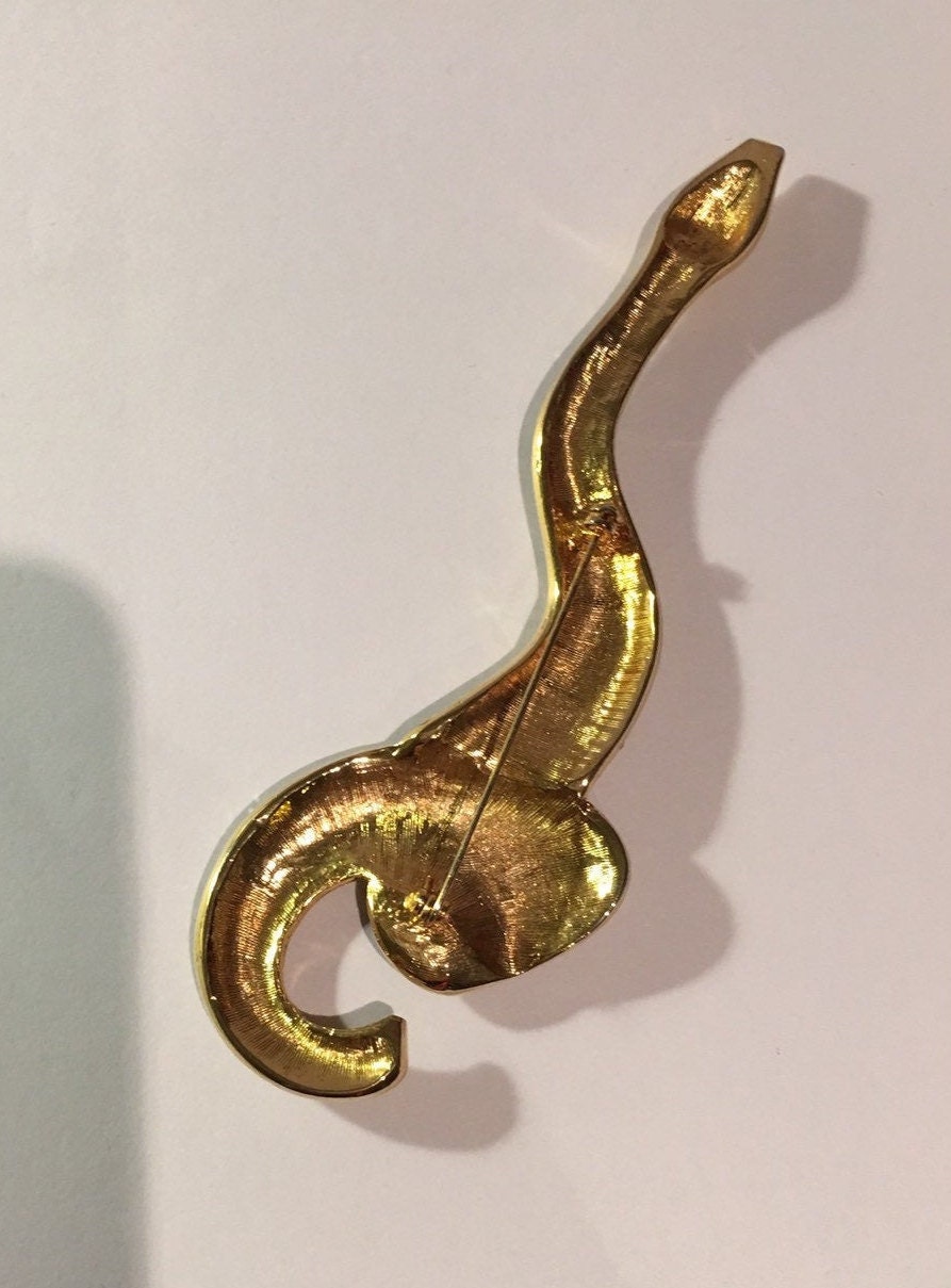 Vintage Snake Brooch, Snake Brooch, Snake Jewellery, Snake Pin, Gold ...