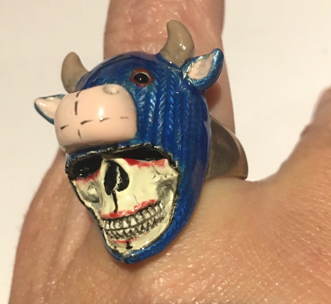 Vintage Skull Ring, Designer Skull Ring, Sterling Silver Studio Skull ...