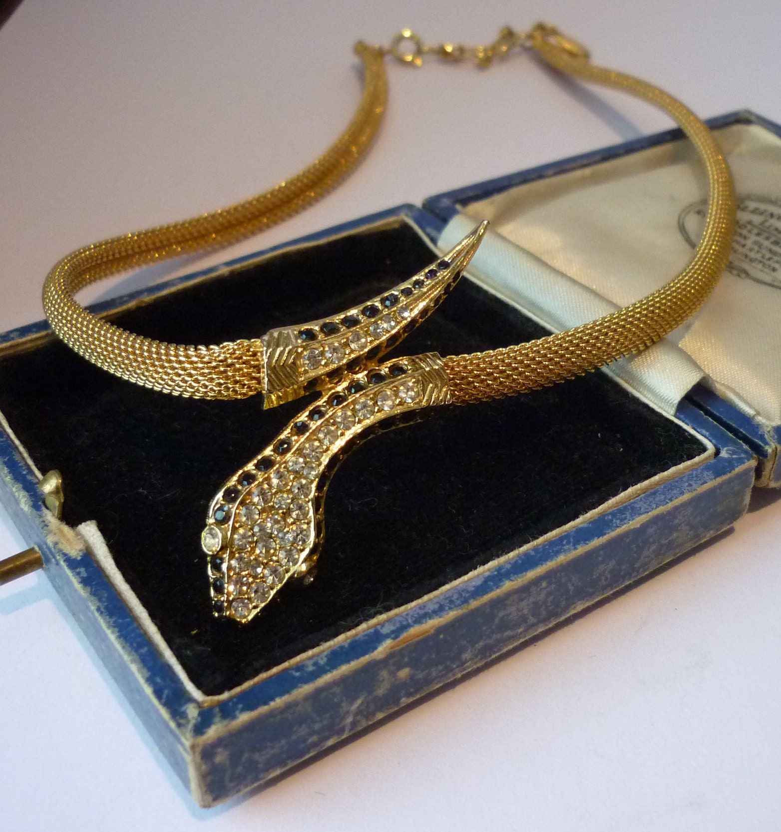 Vintage Snake Necklace, Snake Necklace, Gold Snake Necklace, Snake ...