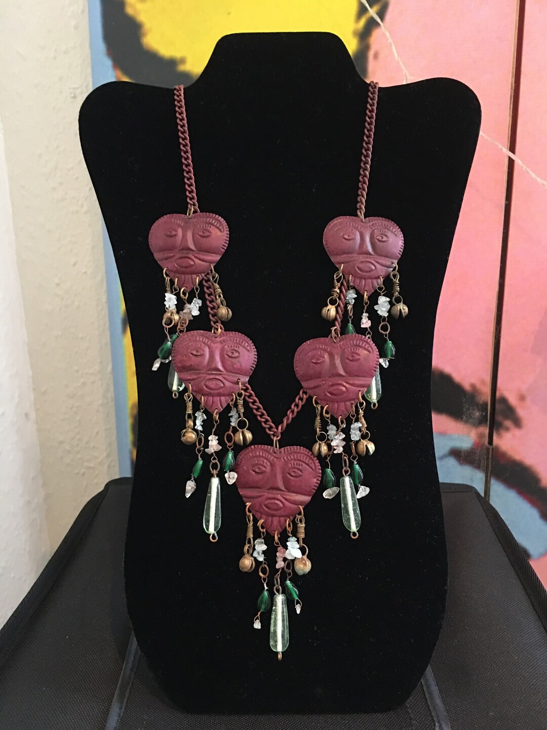 Vintage Face Necklace, Face Jewellery, Face Necklace, Divine Rare ...