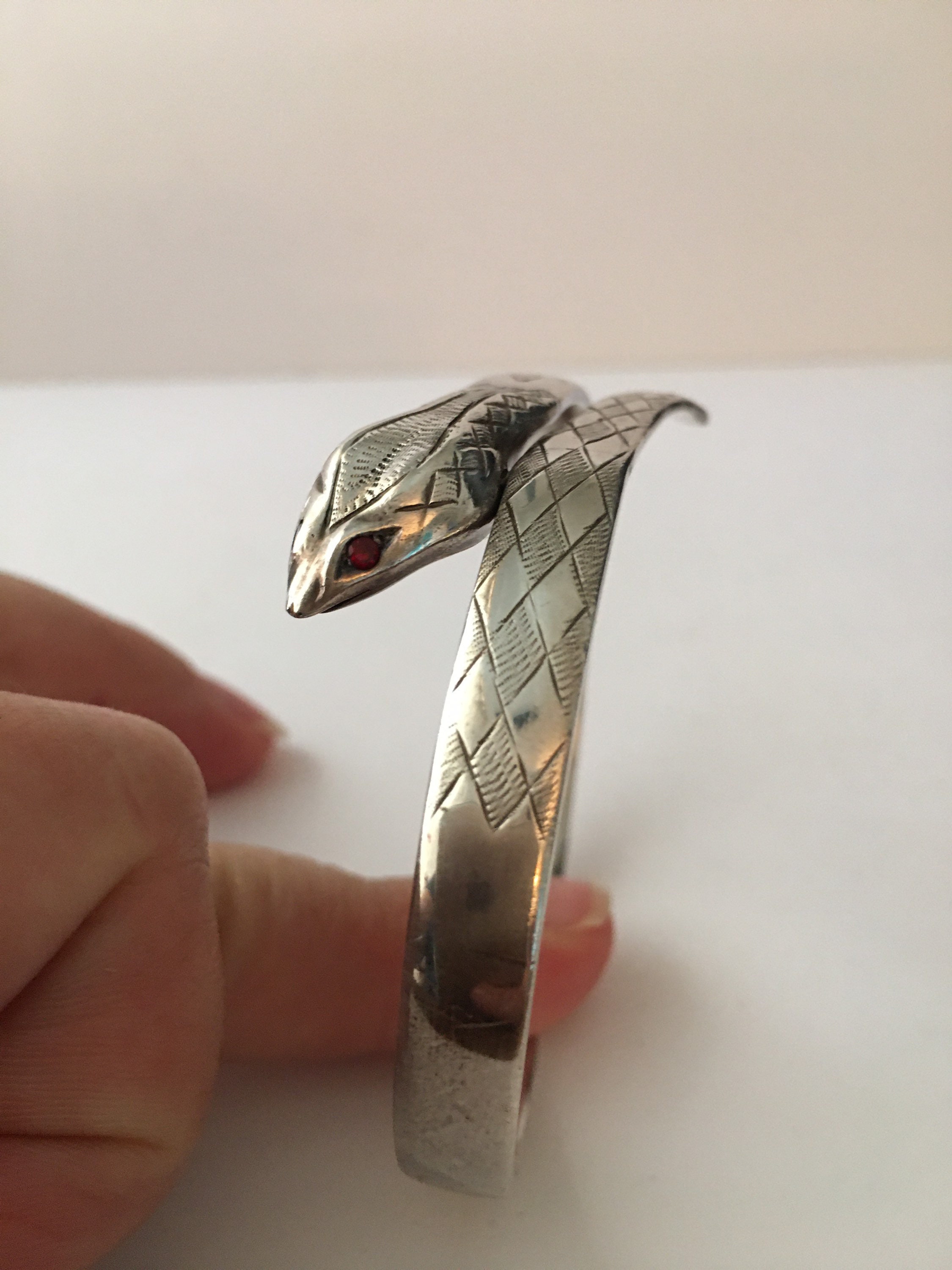 Vintage Snake Bracelet, Snake Bangle, Sterling Silver Snake, Snake ...