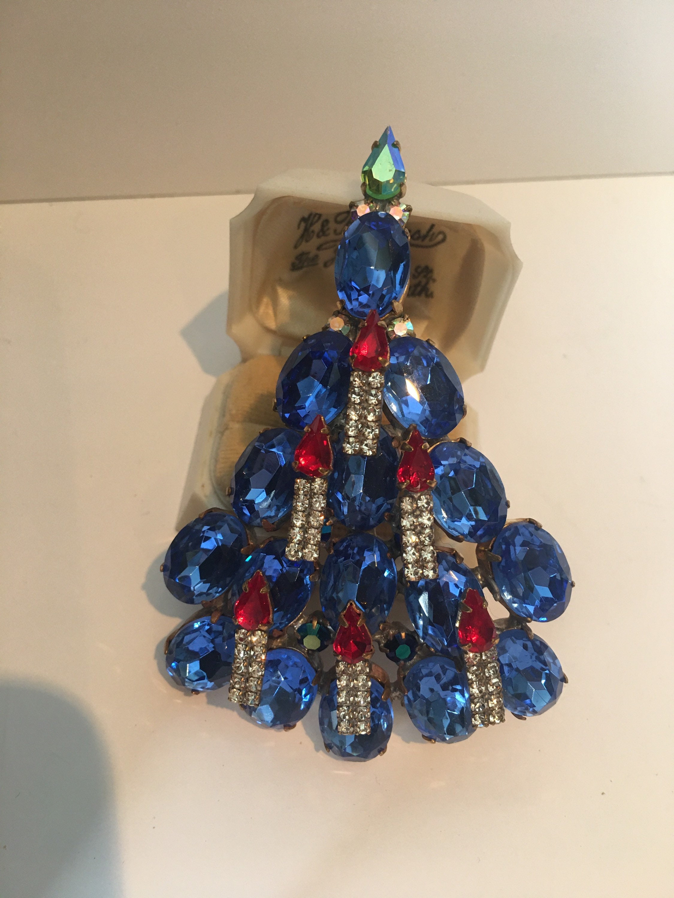 Vintage Christmas Tree brooch, Xmas tree pin, Christmas tree brooch ...