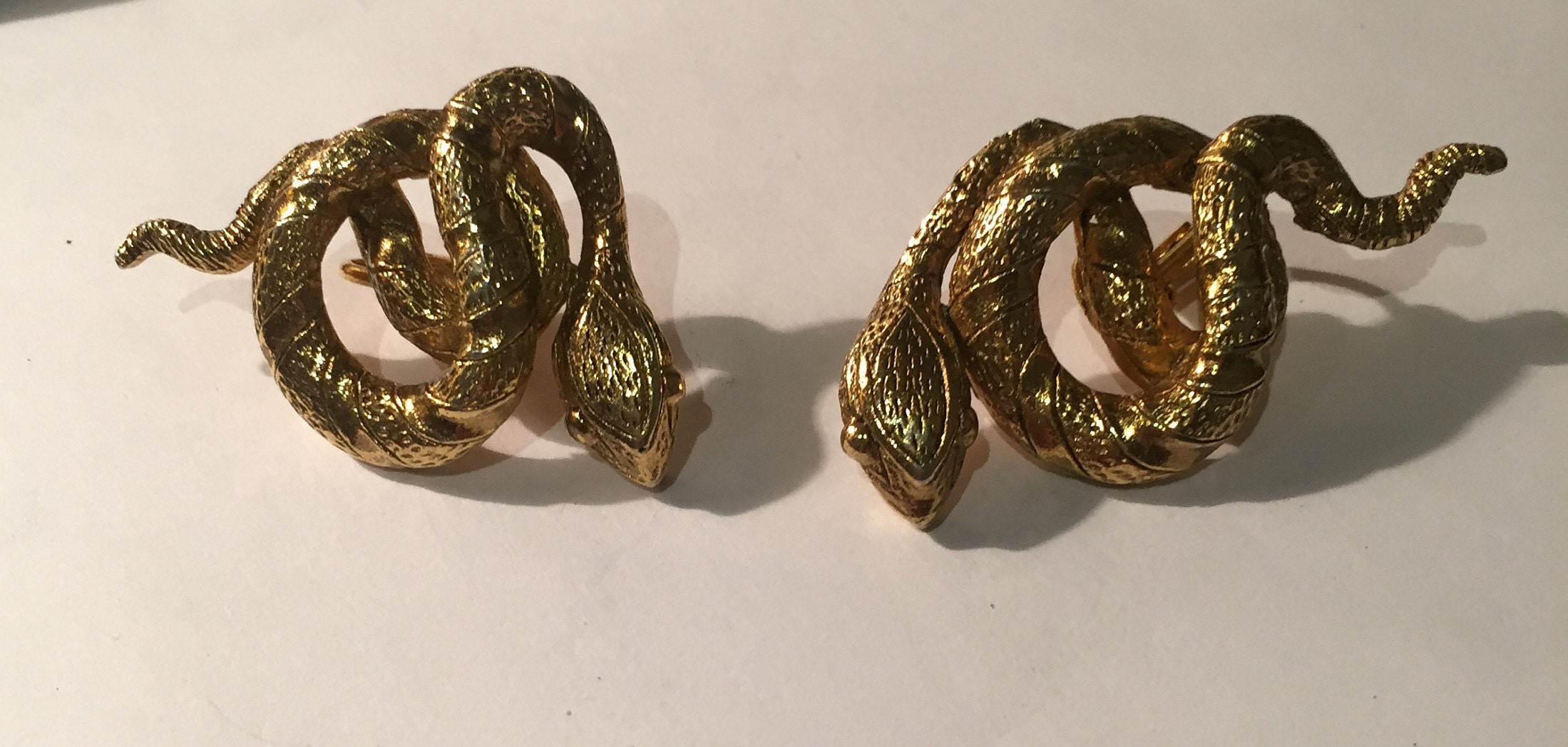 Vintage Gold Snake Earrings, Snake Earrings, Gold Snake Earrings,Snake ...