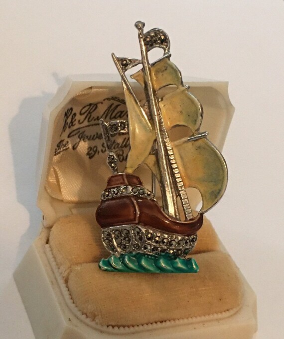 Vintage Boat brooch Boat Brooch Ship Brooch Vintage Ship | Etsy