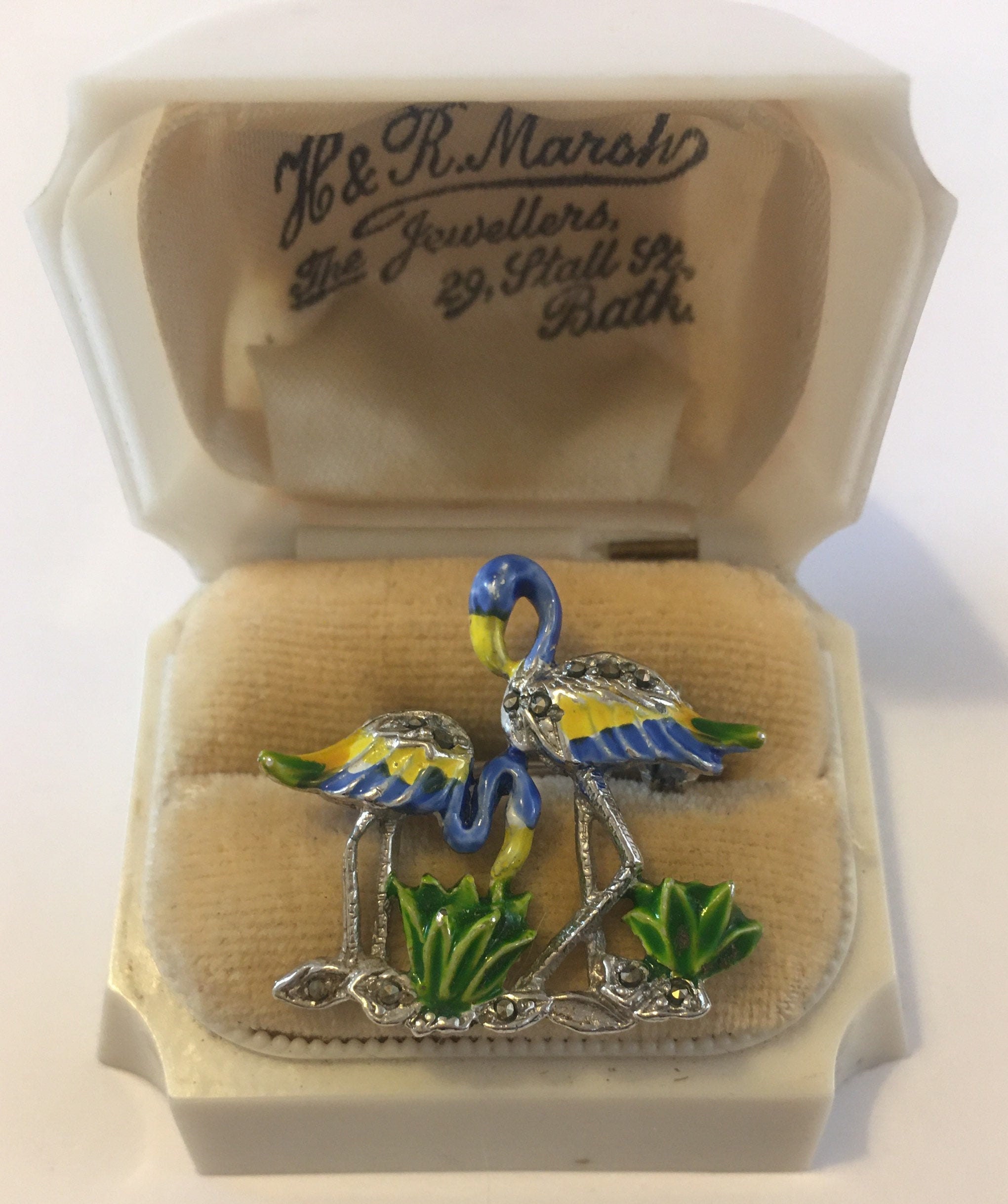 Vintage Flamingo Brooch, Flamingo Brooch, Enamel Flamingo brooch, Bird ...