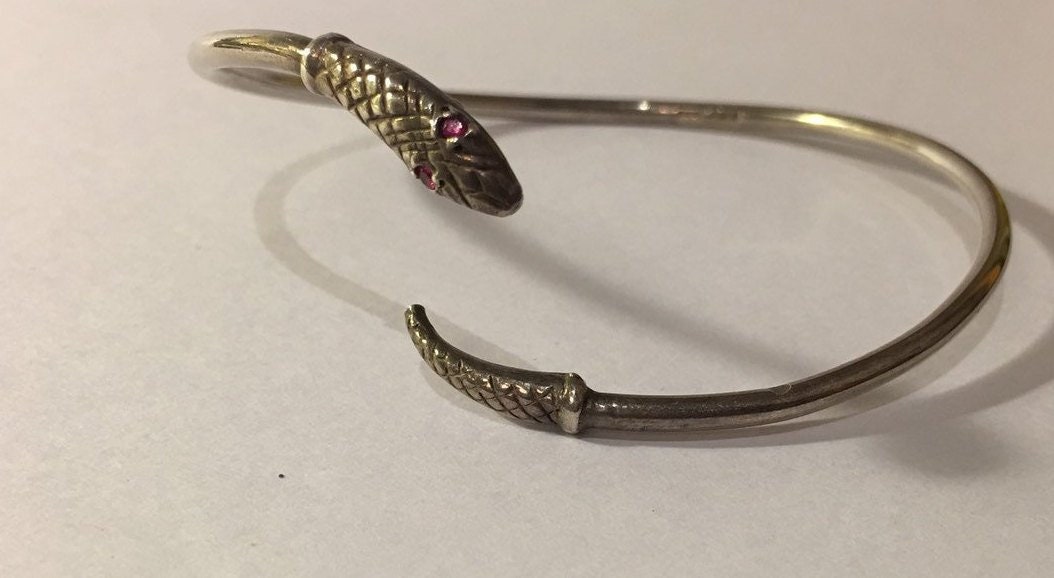 Vintage Silver Snake Bangle, Snake Jewelry, Silver Snake Bangle ...