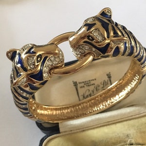 Vintage Panther Bracelet, Panther Bangle, Panther Head Bangle, Animal ...