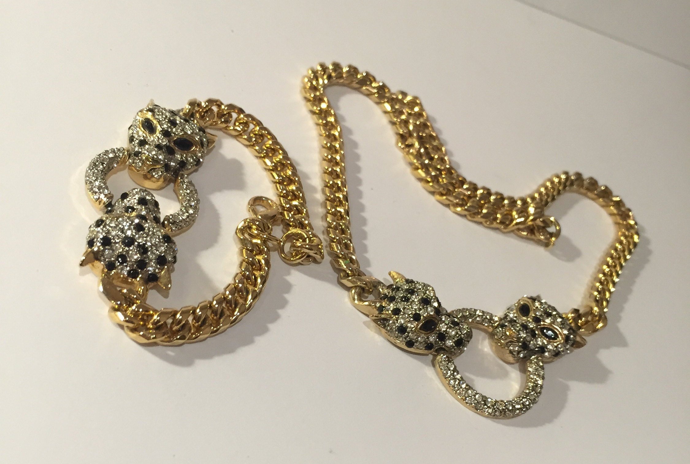 Reserved for Jill Vintage Panther Set, Panther Necklace, Vintage ...