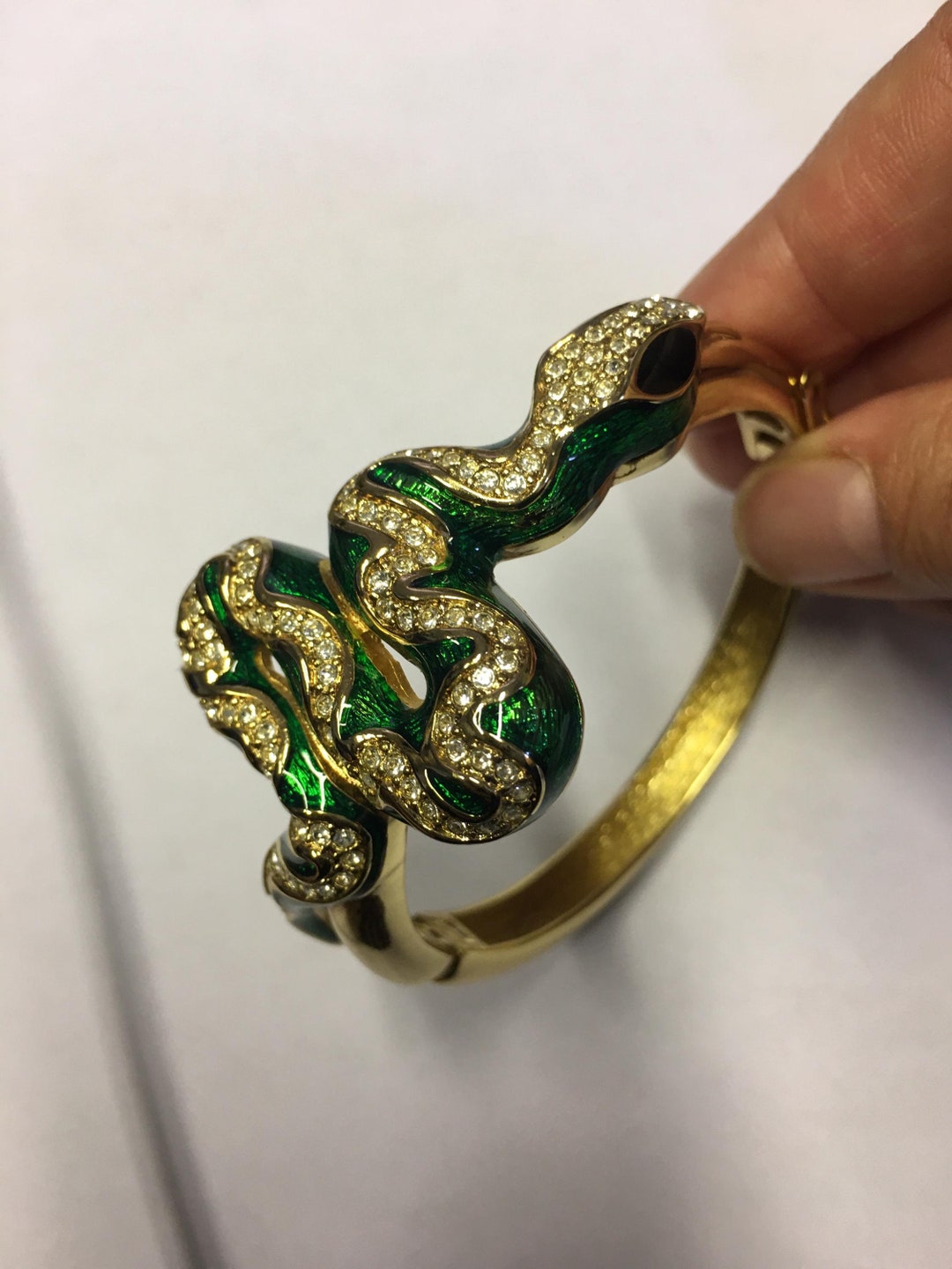 Vintage Christian Dior Snake Bracelet, Designer Snake Bangle, Vintage ...