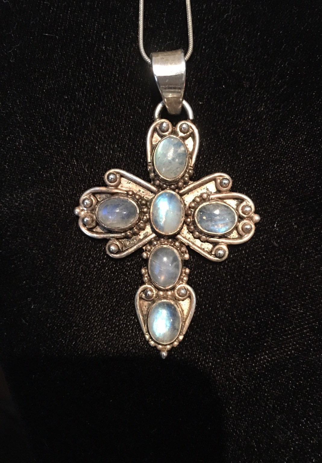 Vintage Moonstone Cross. Vintage Moonstone silver Cross, Vintage ...