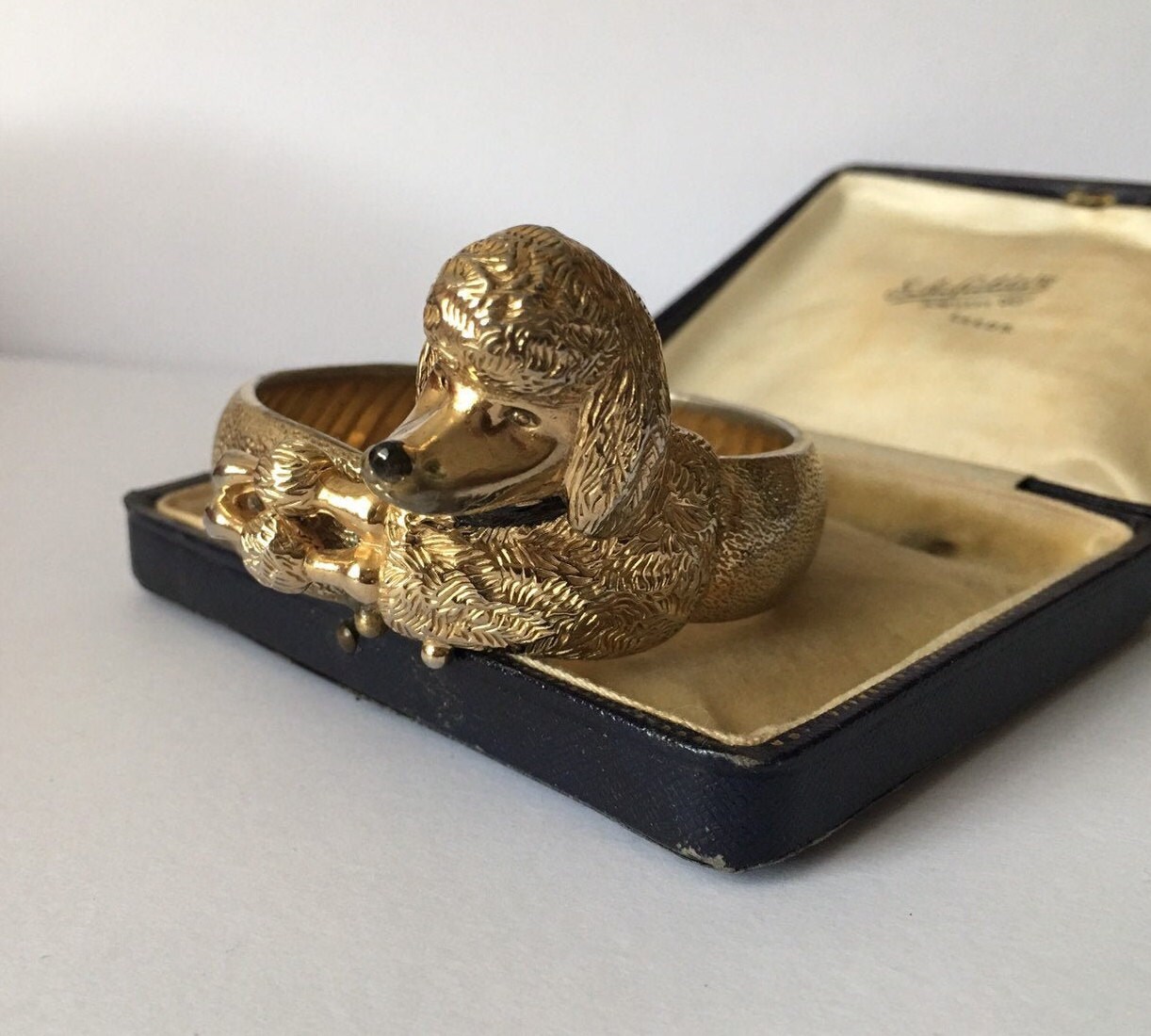 Vintage Poodle bracelet, Gold Poodle Bangle, 1950's Jewellery, Dog ...