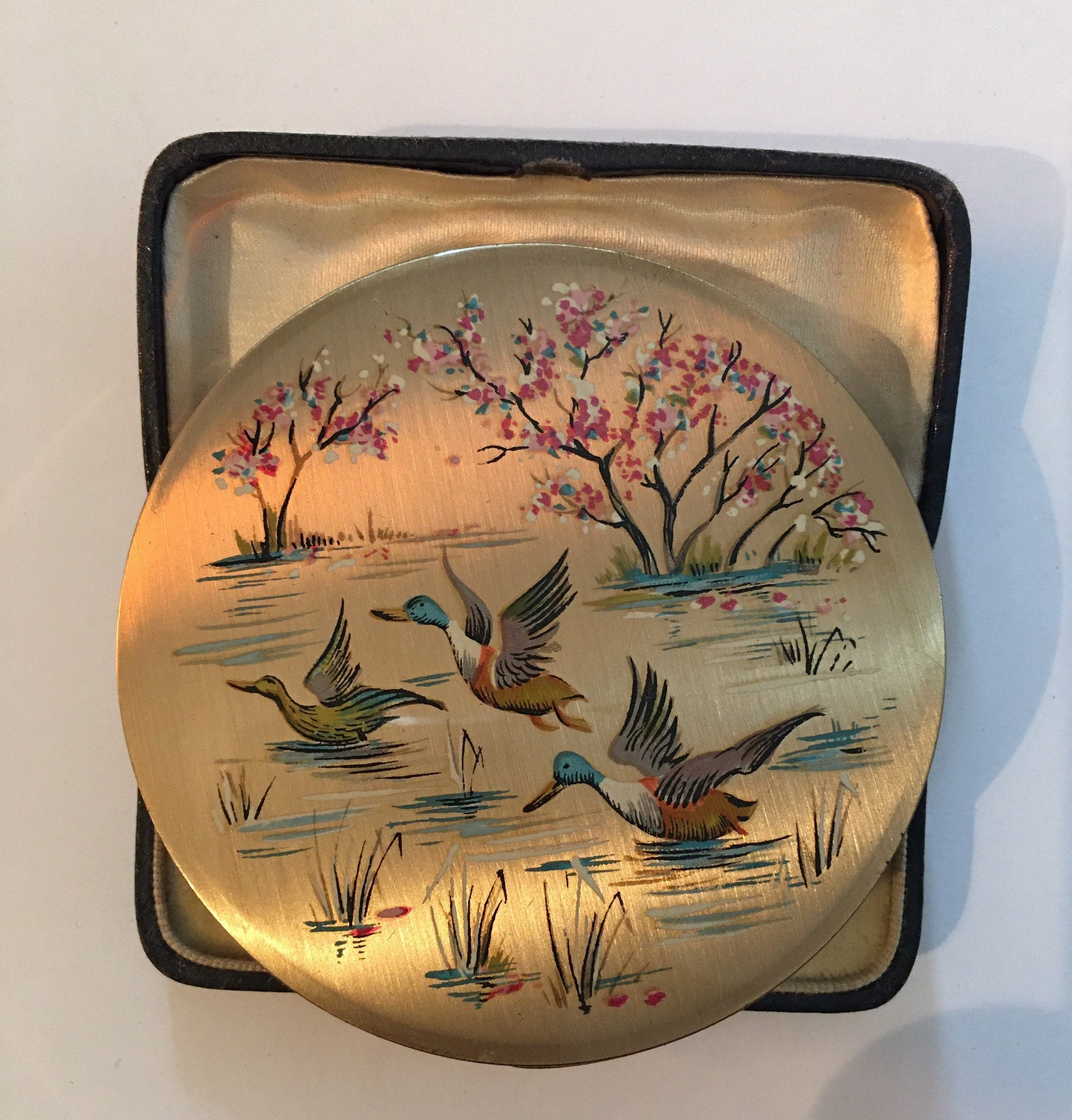 Vintage Compact, Stratton Compact, Vintage Compact, Bird Compact, Duck ...