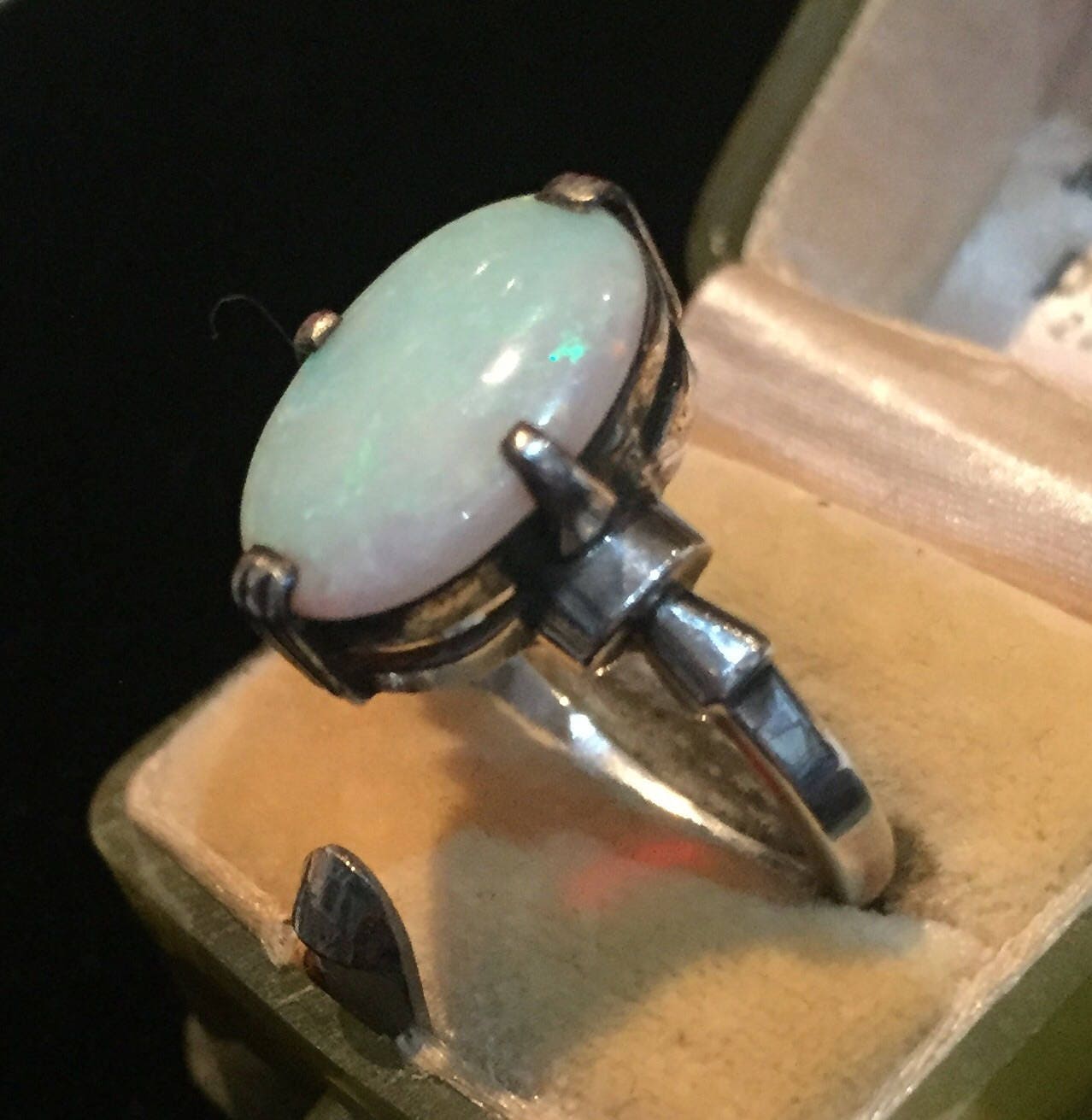 Opal Ring, Vintage Silver Opal ring, Opal jewellery, Period Opal ring ...