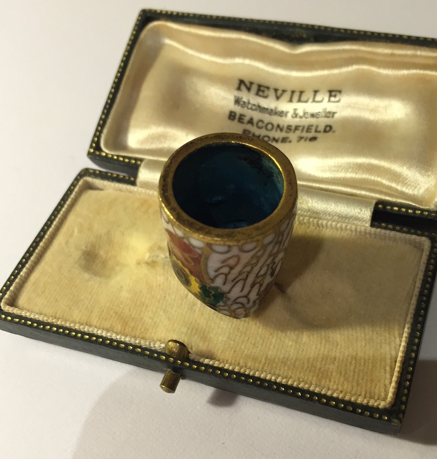 Vintage Owl Thimble, Vintage bird thimble, cloisonne bird thimble, bird ...