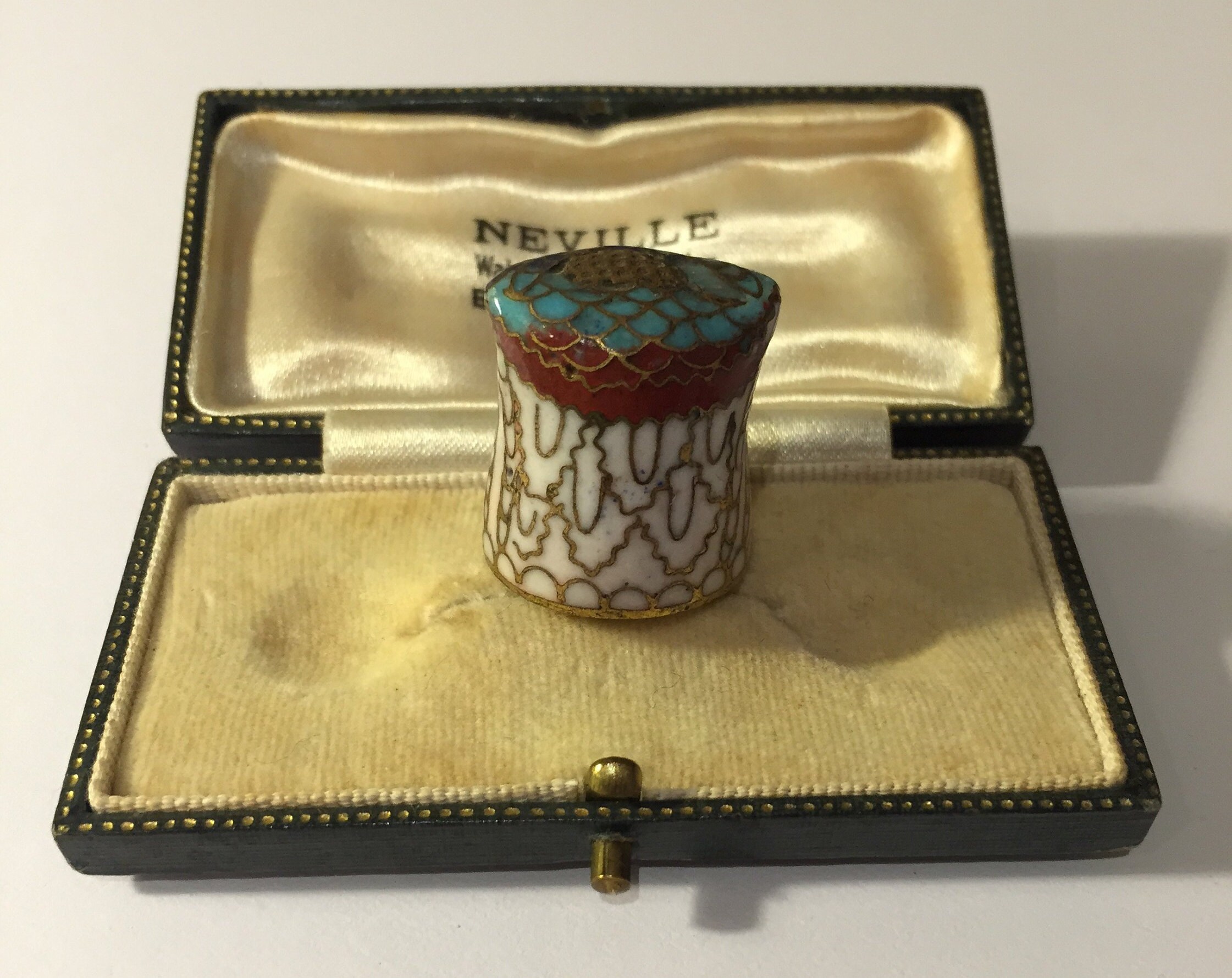 Vintage Owl Thimble, Vintage bird thimble, cloisonne bird thimble, bird ...