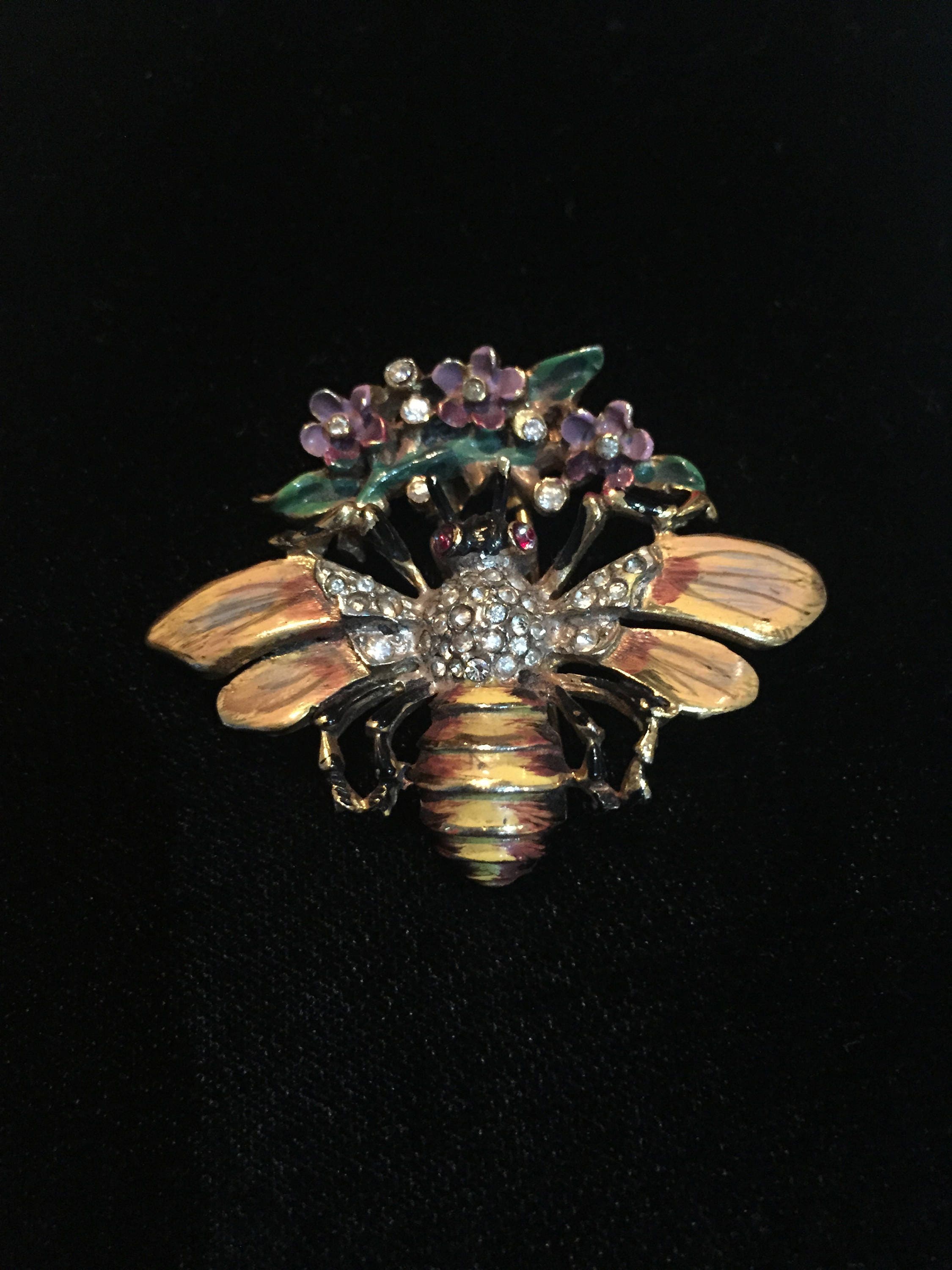 Vintage Silver Bee Brooch, Silver Bee Brooch, Gold Bee Brooch, Sterling ...