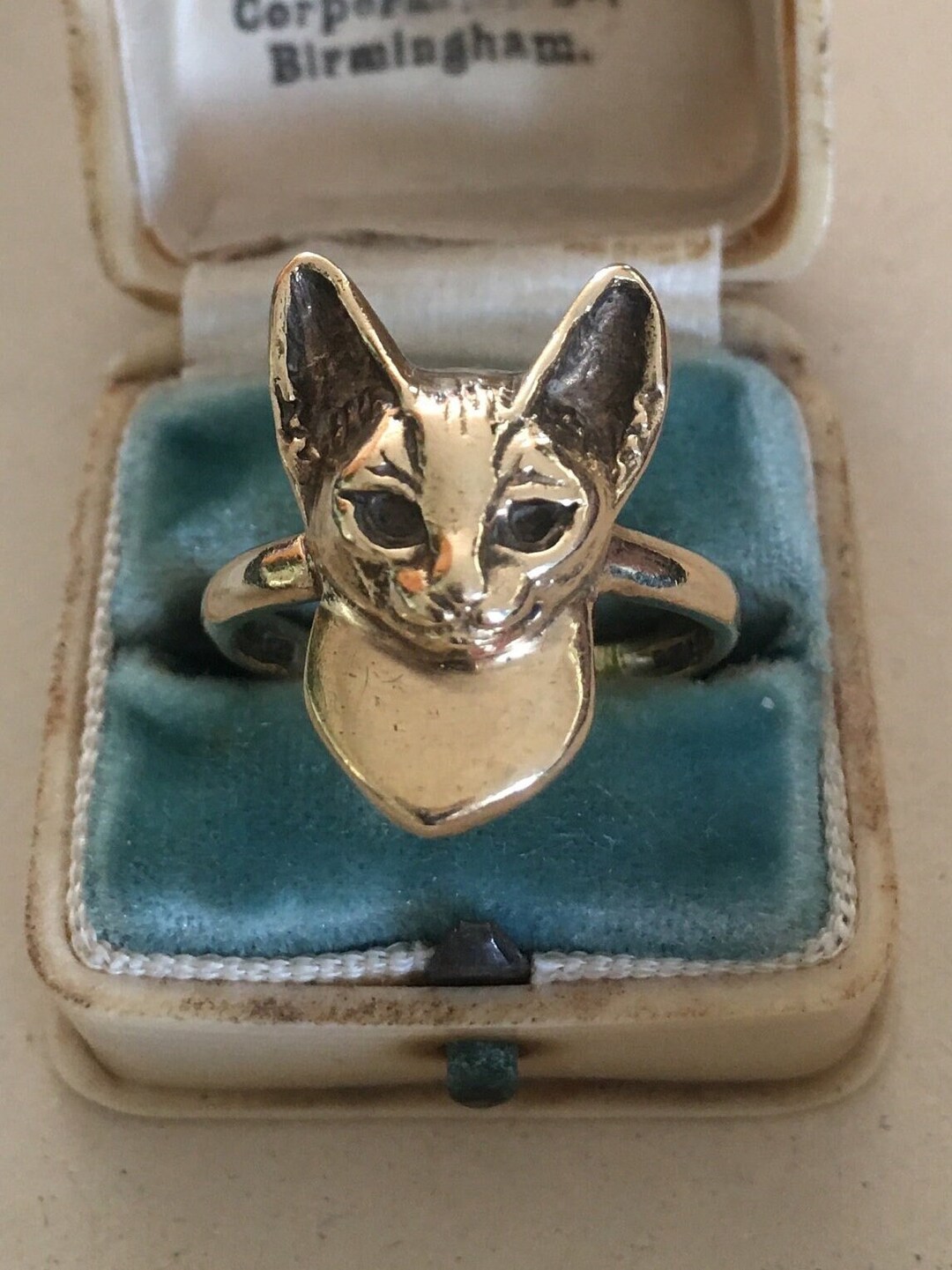 Vintage Cat Ring, 9 Ct Gold Cat Ring, Cat Ring, 9ct Cat Ring, Cat Jewellery, Gold Animal Ring ...
