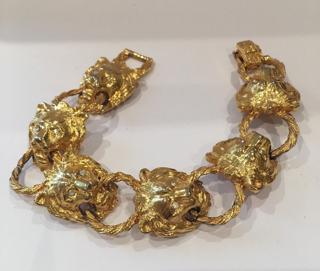 Vintage Lion Bracelet, Vintage Lion Bracelet, Lion Head bracelet, Lion ...