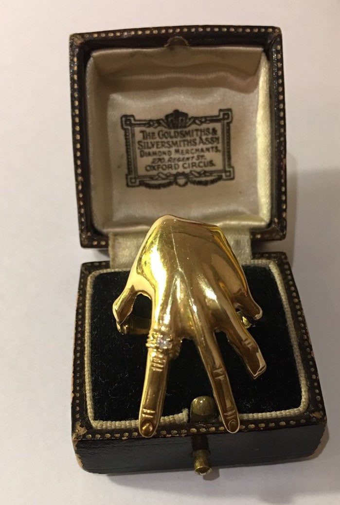 Vintage Hand Ring, Gold Hand Ring, Silver Gilt hand ring, Hand ...