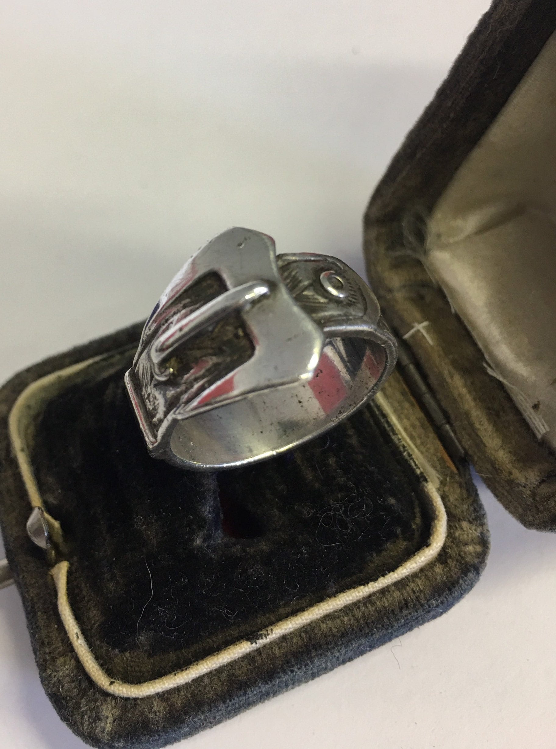 Vintage Buckle Ring Belt Buckle Ring Sterling Silver Ring - Etsy