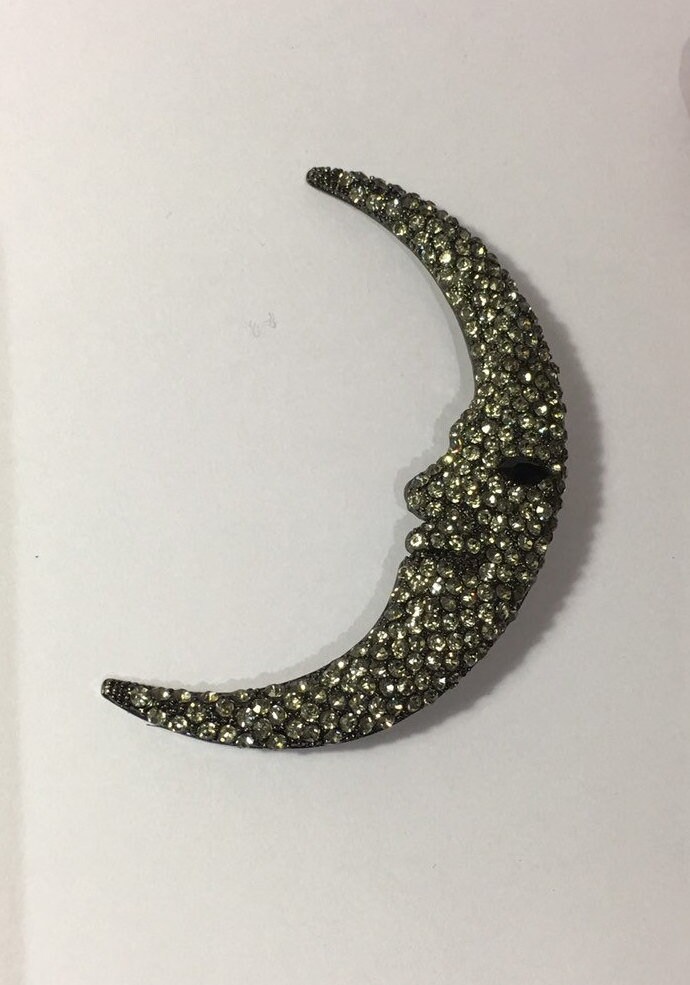 Vintage Moon Brooch, Silver Moon Brooch, Moon Brooch, Moon jewellery ...