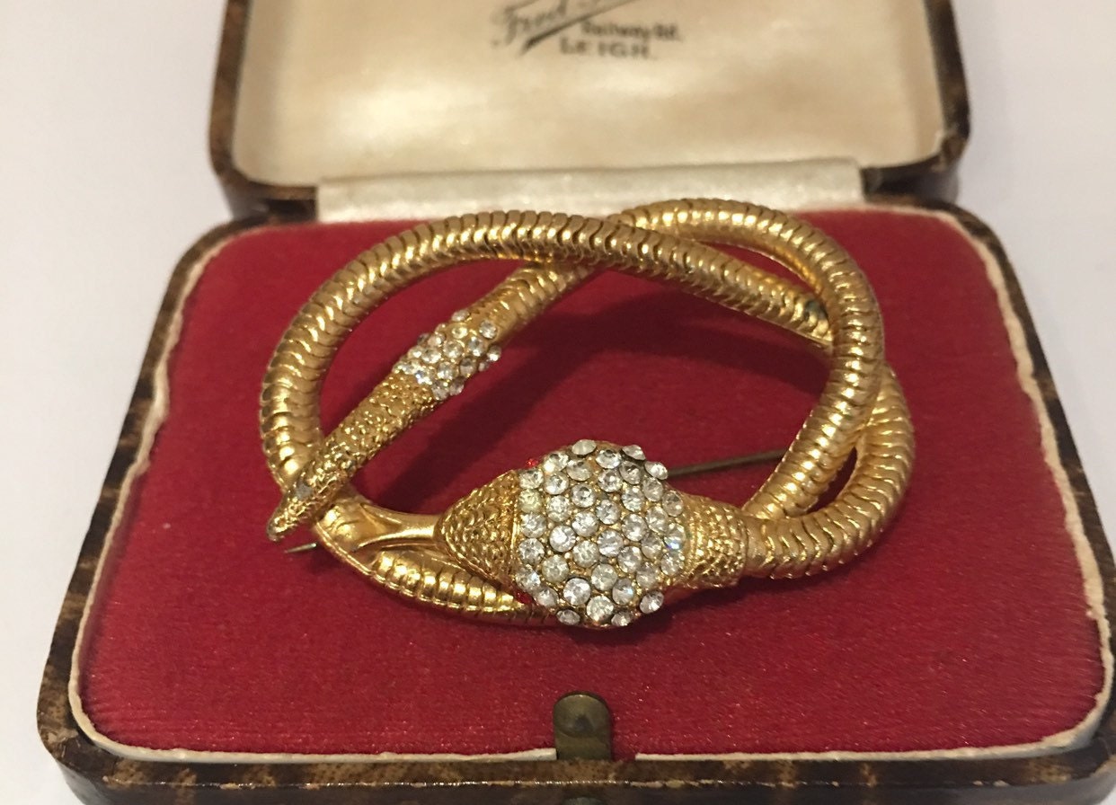 Snake Brooch, Vintage Snake Brooch, Snake Jewellery, Snake Pin, Gold ...