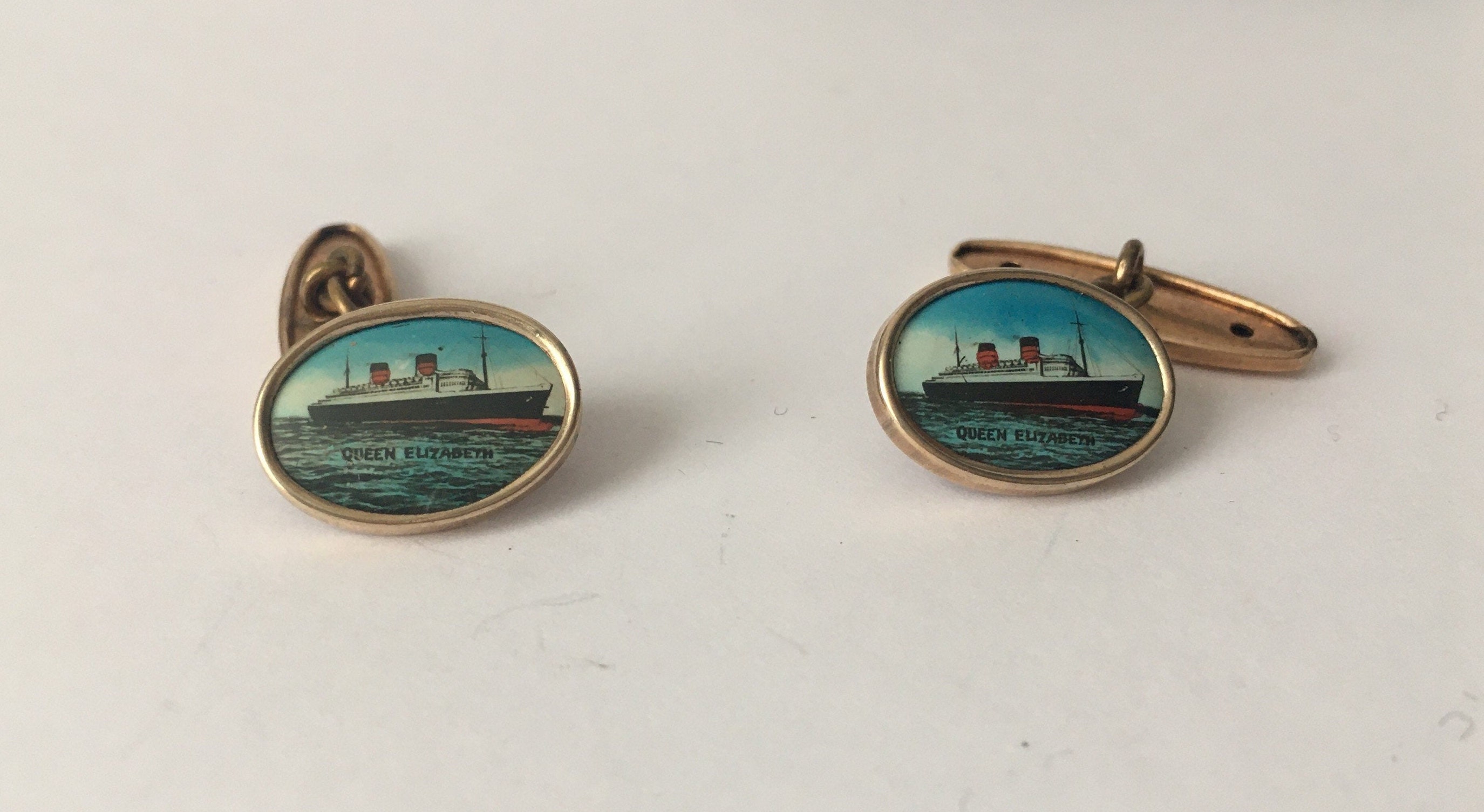 Vintage Ship Set, Vintage Ship Cuflfinks, Vintage Tie Clip, Vintage ...