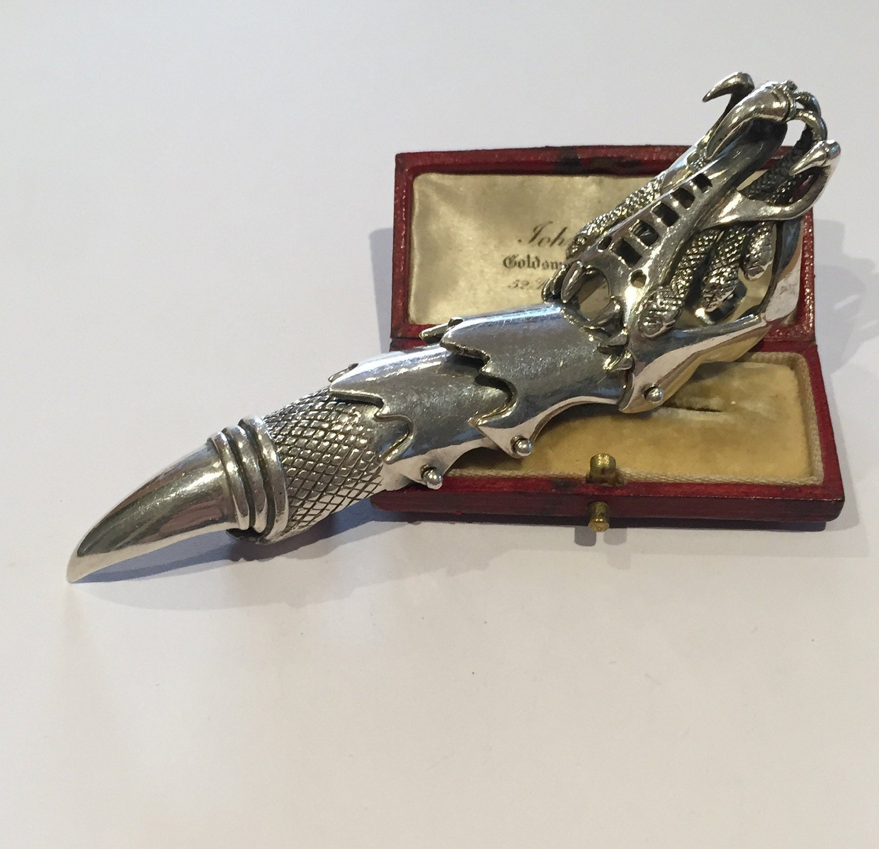 Silver Claw Ring, Vintage Claw Ring, Full Finger Steampunk Ring, Gothic ...